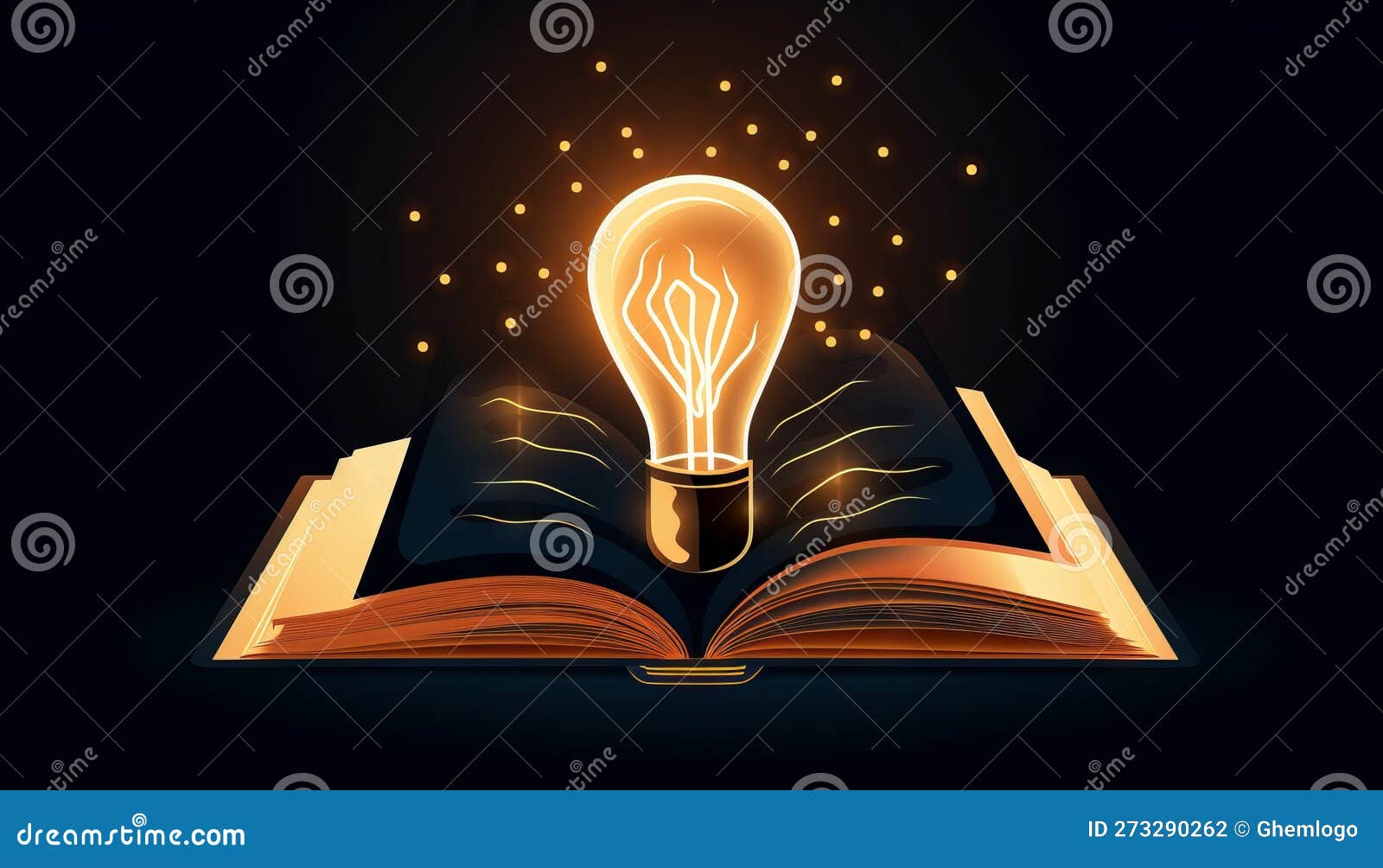 Book and Lightbulb Icon Glowing Together, Symbolizing the Enlightening ...