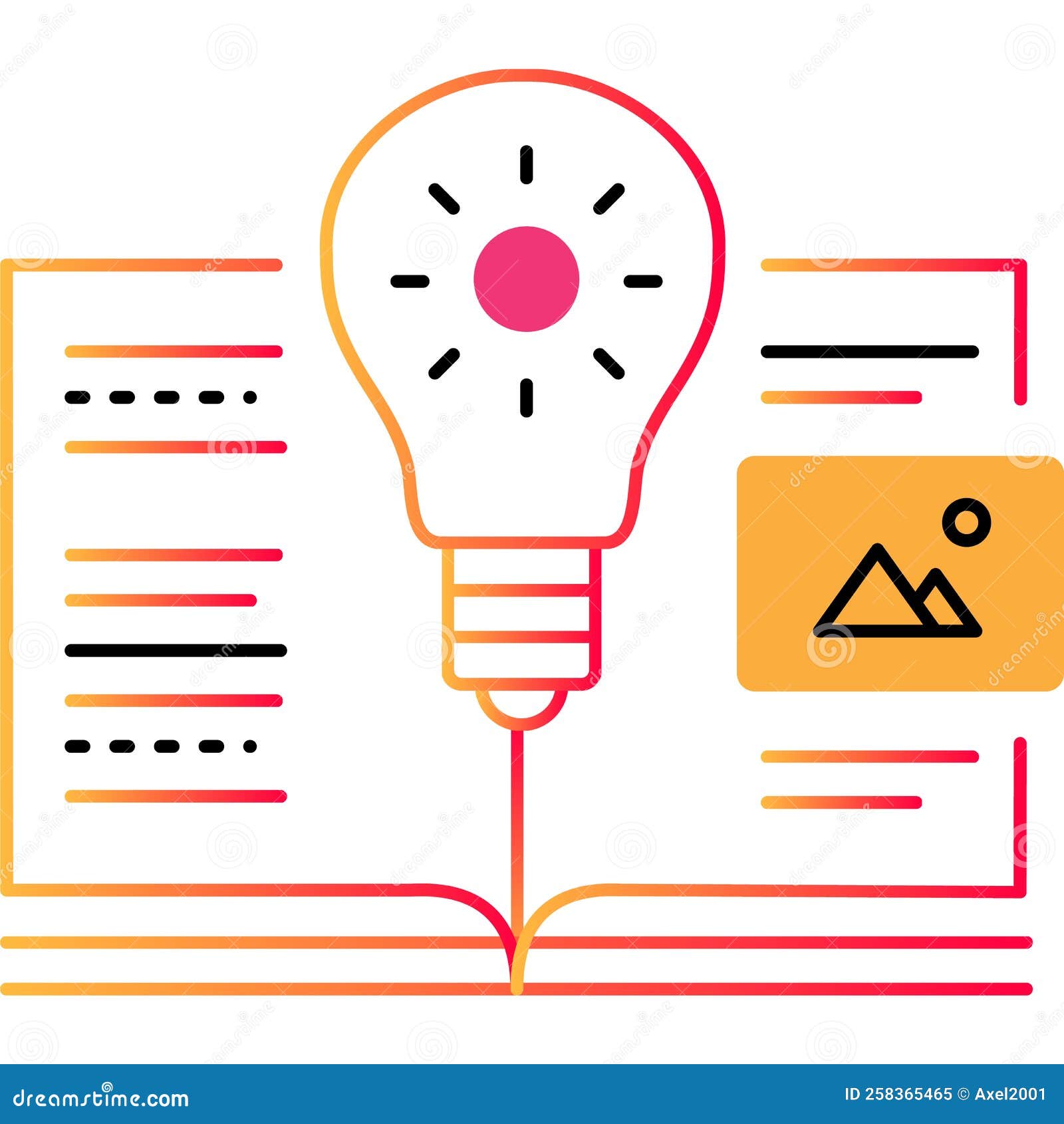 Book and Lightbulb Outline Icon Vector Idea Stock Vector - Illustration ...