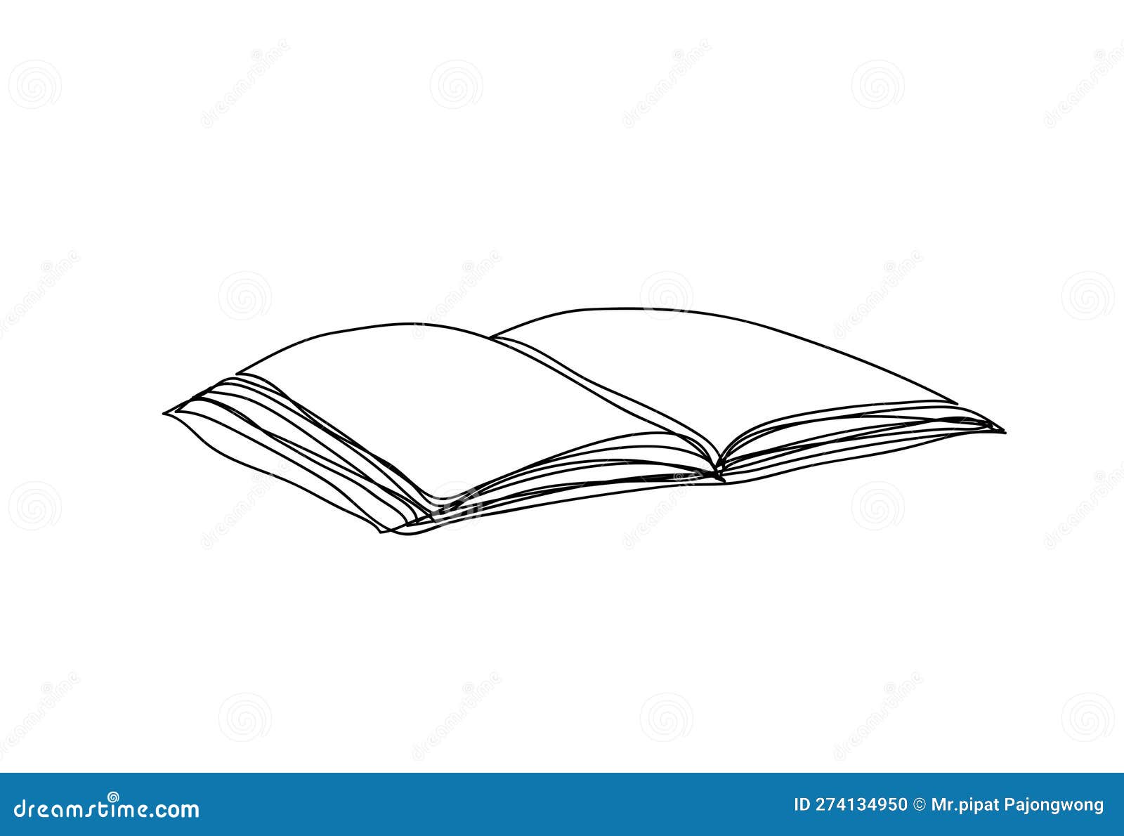 Book Line Drawing Style, Continuous One Line Vector Illustration Stock ...