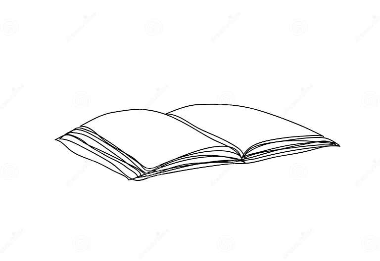 Book Line Drawing Style, Continuous One Line Vector Illustration Stock ...