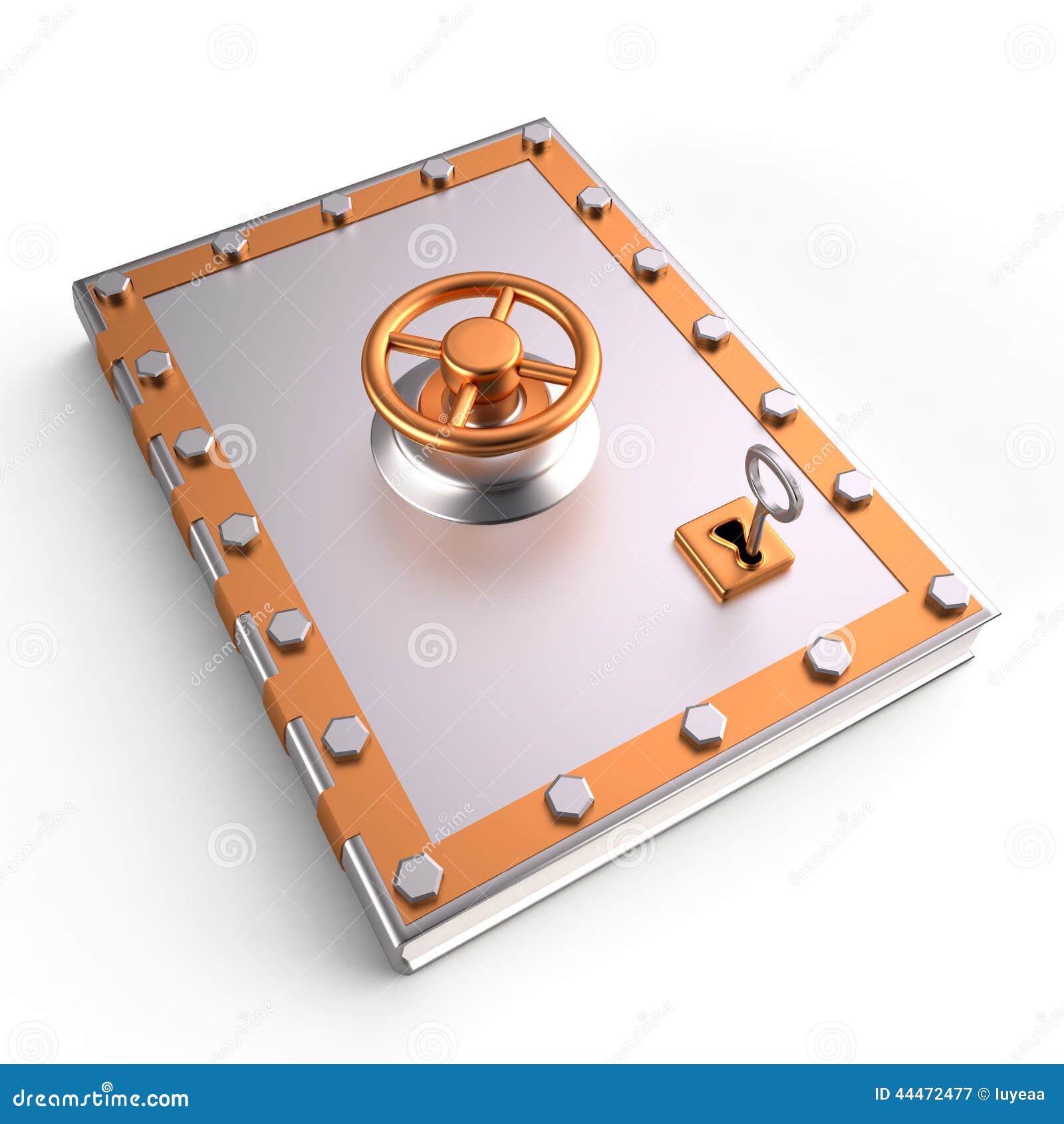 Book and lock, 3D stock illustration. Illustration of security - 44472477