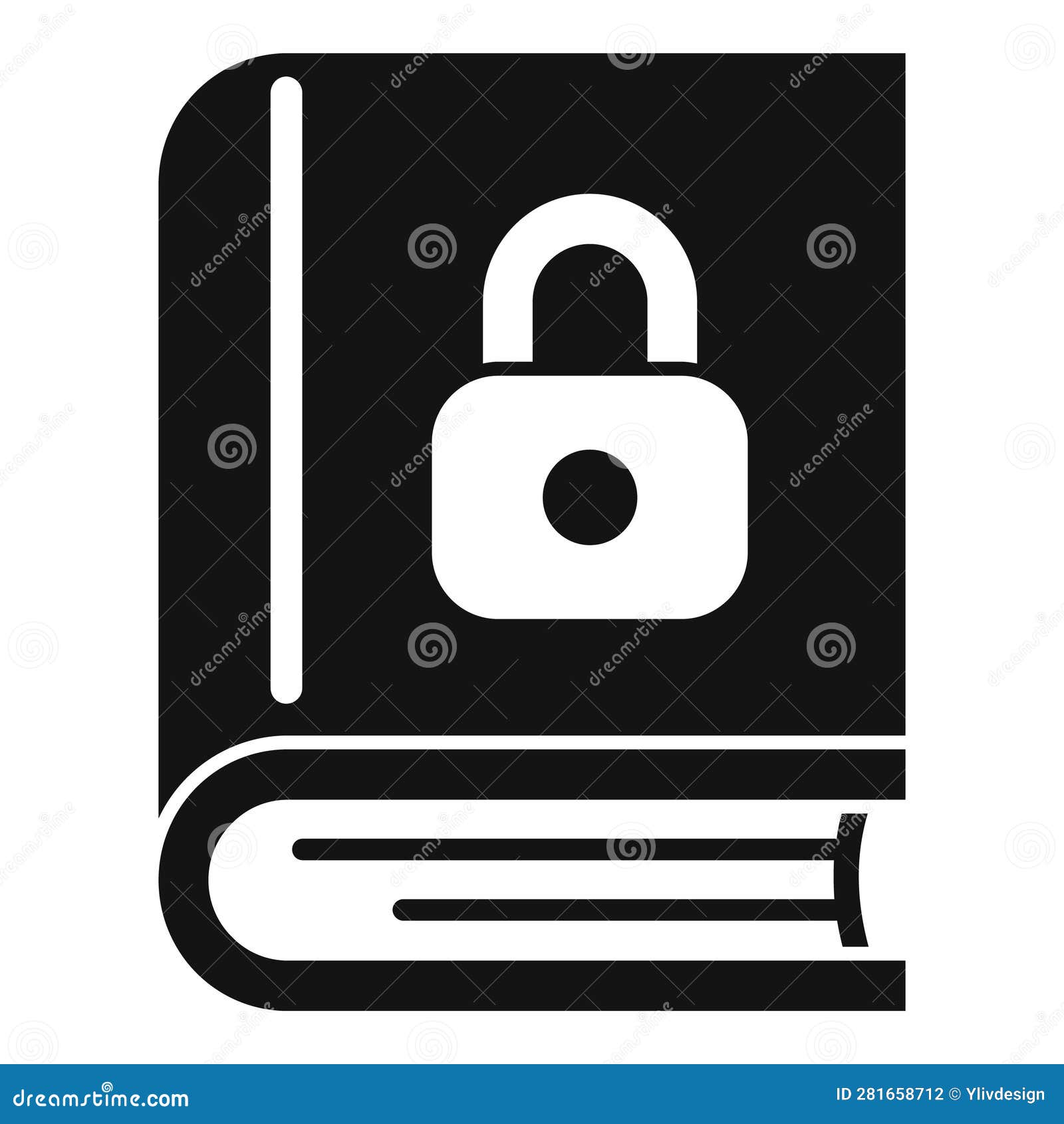 Book Lock Icon Simple Vector. Cipher Data Stock Vector - Illustration ...