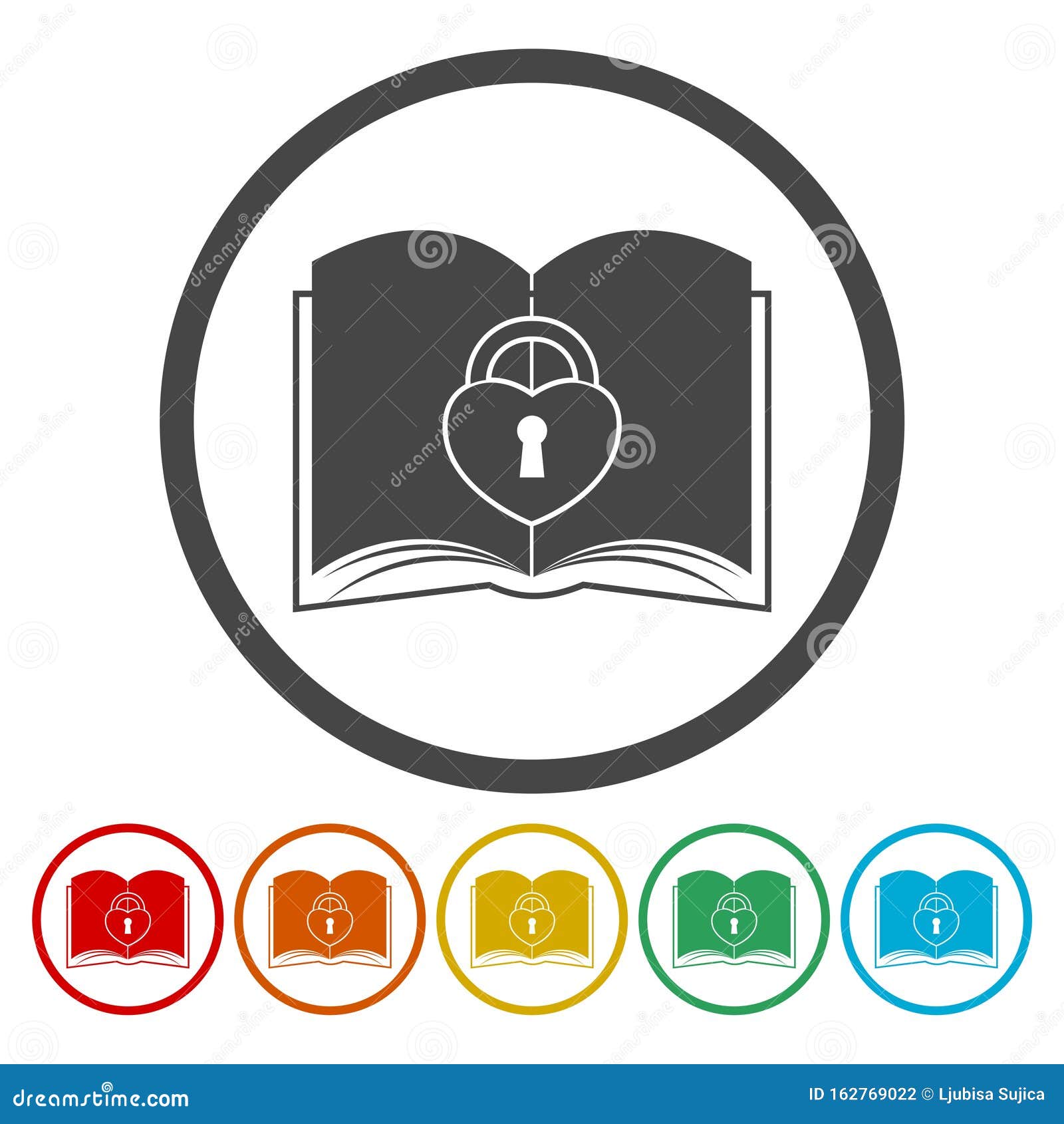 Book with Lock Icons Set - Illustration Vektor Abbildung - Illustration ...