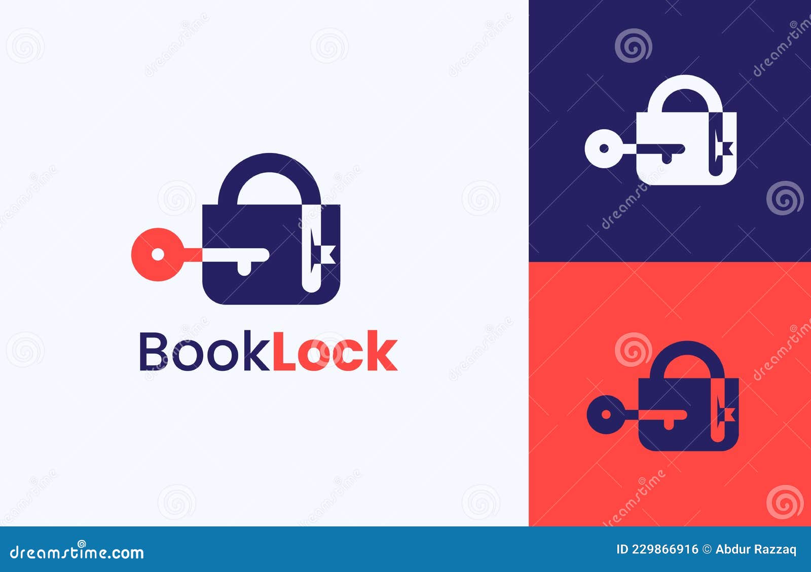 Book Lock Logo Design Concept Vector Stock Illustration - Illustration ...