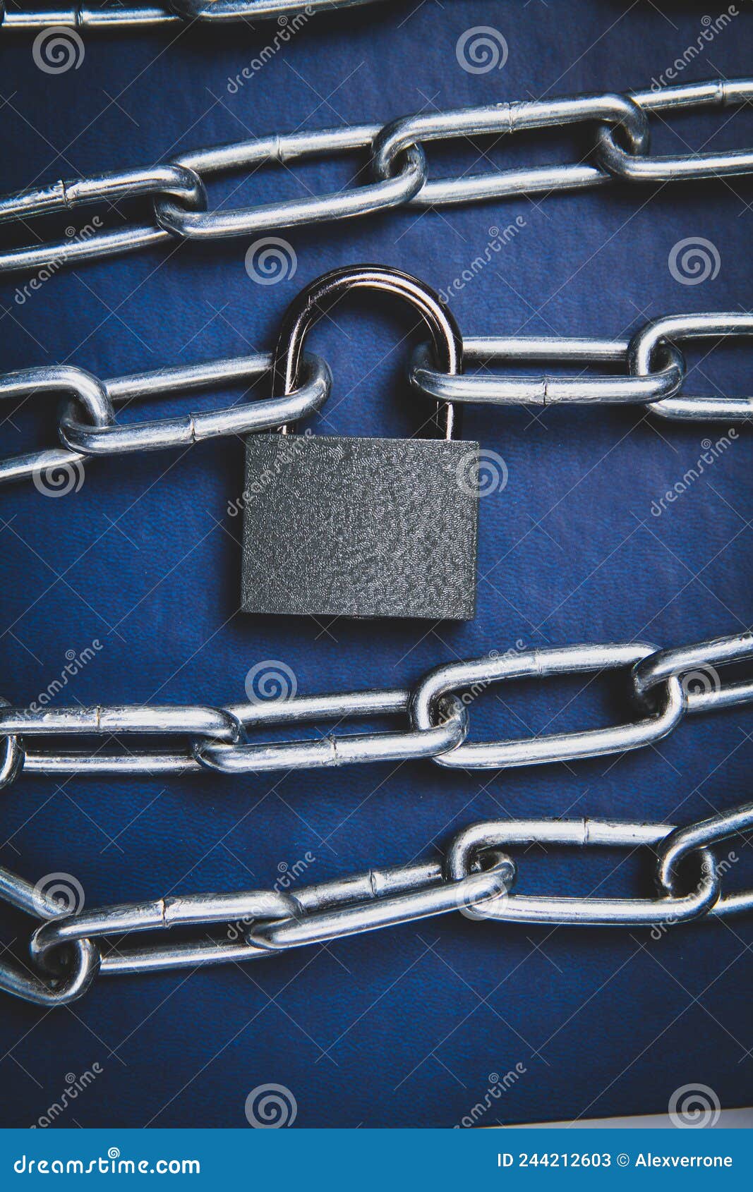 The Book is Locked Under Lock and Key on a White Background. Secret ...