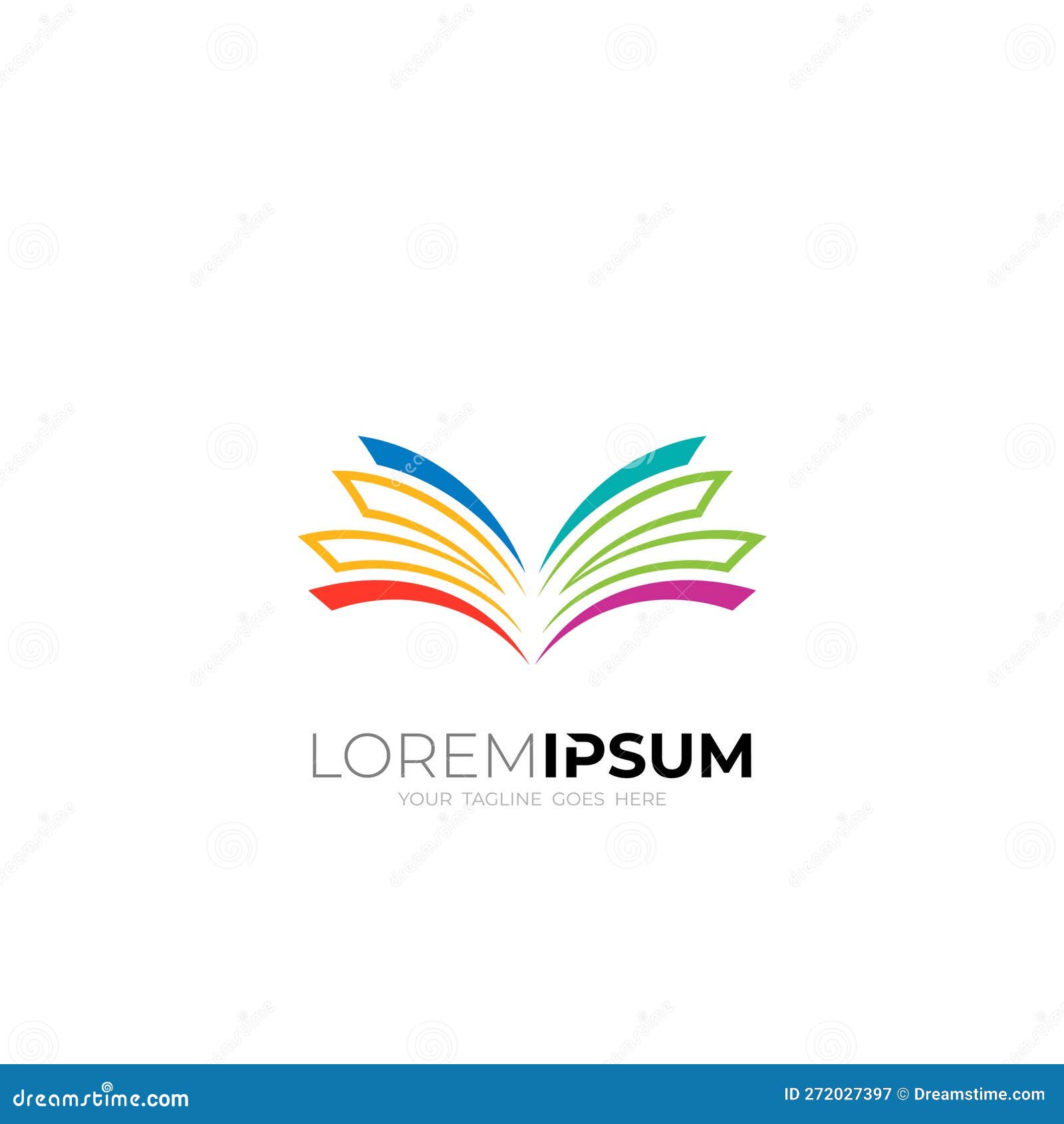 Book Logo with Line Design, Library Logo with a Book Symbol Stock ...