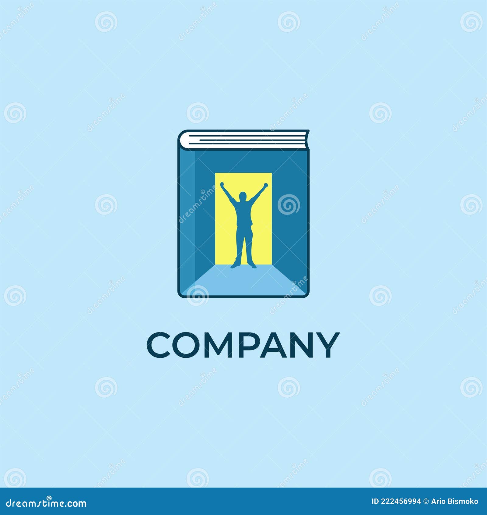 Book Logo with Success Man Illustration Stock Vector - Illustration of ...
