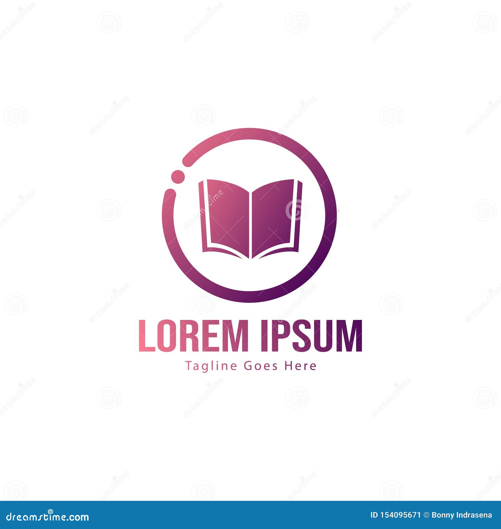 Book Logo Template Design. Minimalist Book Logo with Modern Frame Stock ...