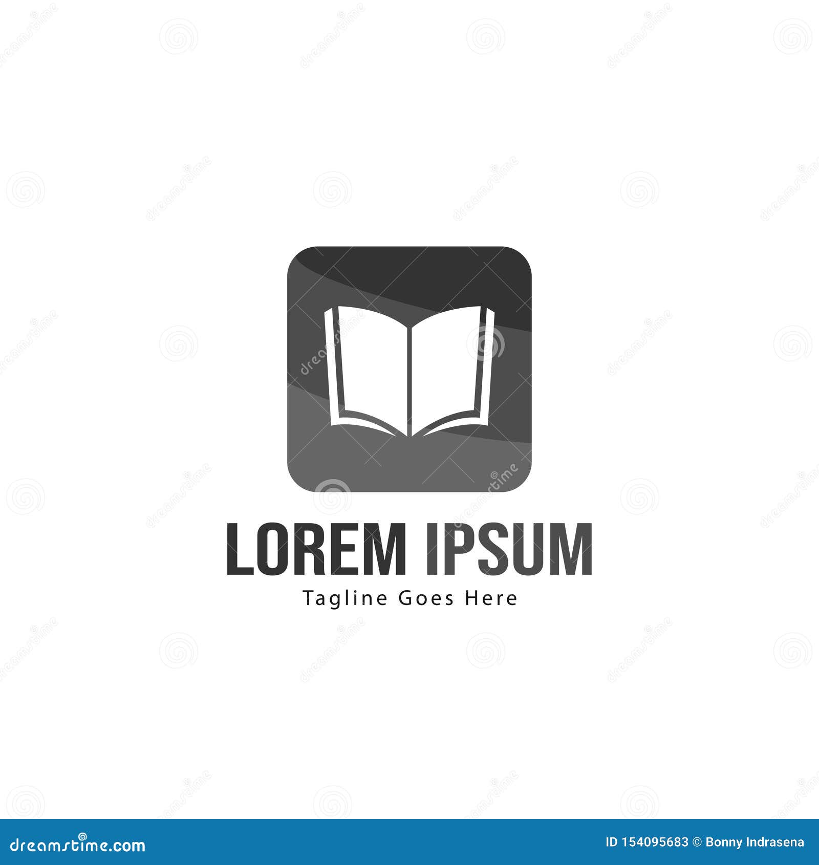 Book Logo Template Design. Minimalist Book Logo with Modern Frame Stock ...