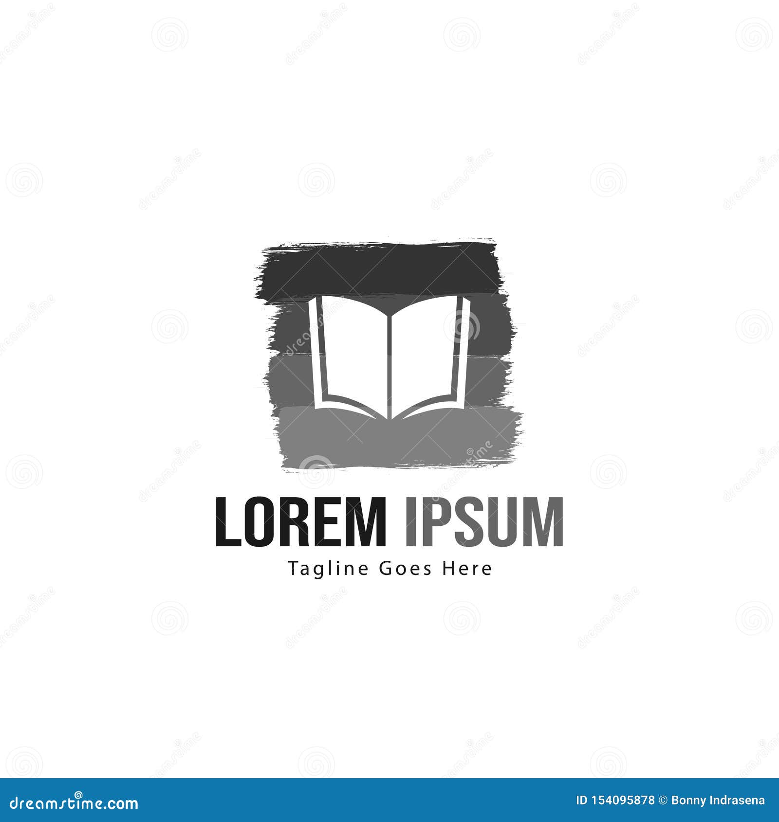 Book Logo Template Design. Minimalist Book Logo with Modern Frame Stock ...