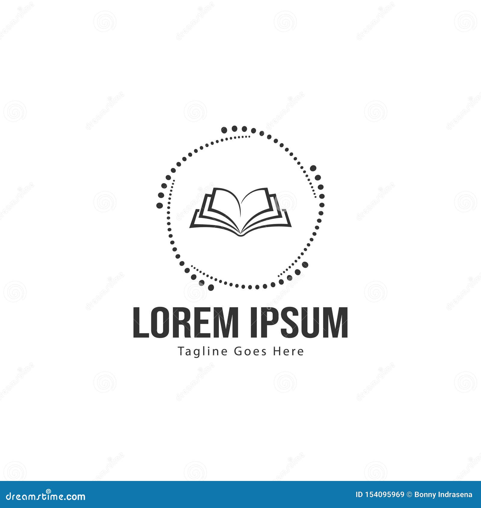 Book Logo Template Design. Minimalist Book Logo with Modern Frame Stock ...