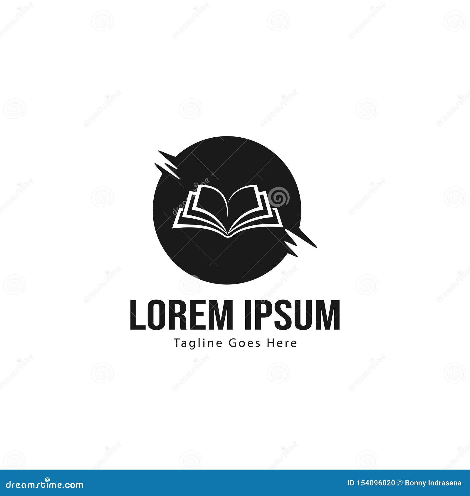 Book Logo Template Design. Minimalist Book Logo with Modern Frame Stock ...