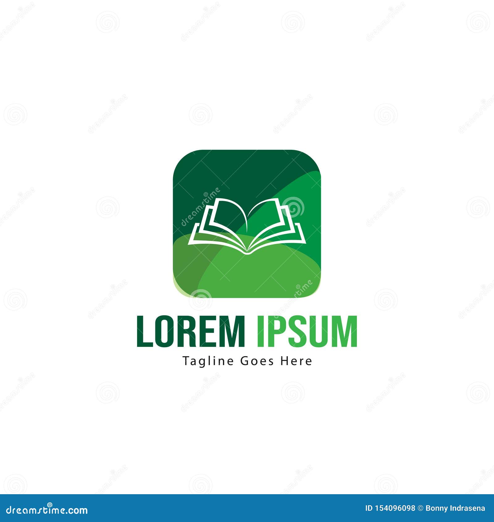 Book Logo Template Design. Minimalist Book Logo with Modern Frame Stock ...