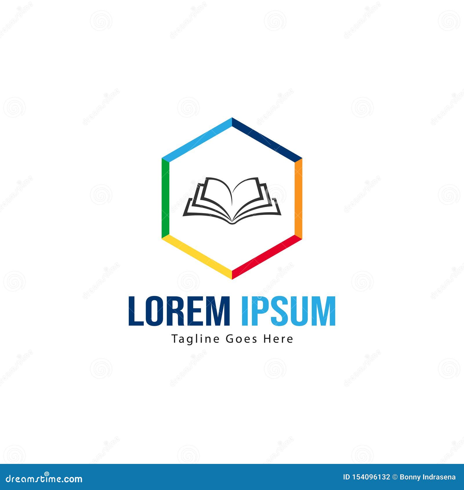 Book Logo Template Design. Minimalist Book Logo with Modern Frame Stock ...