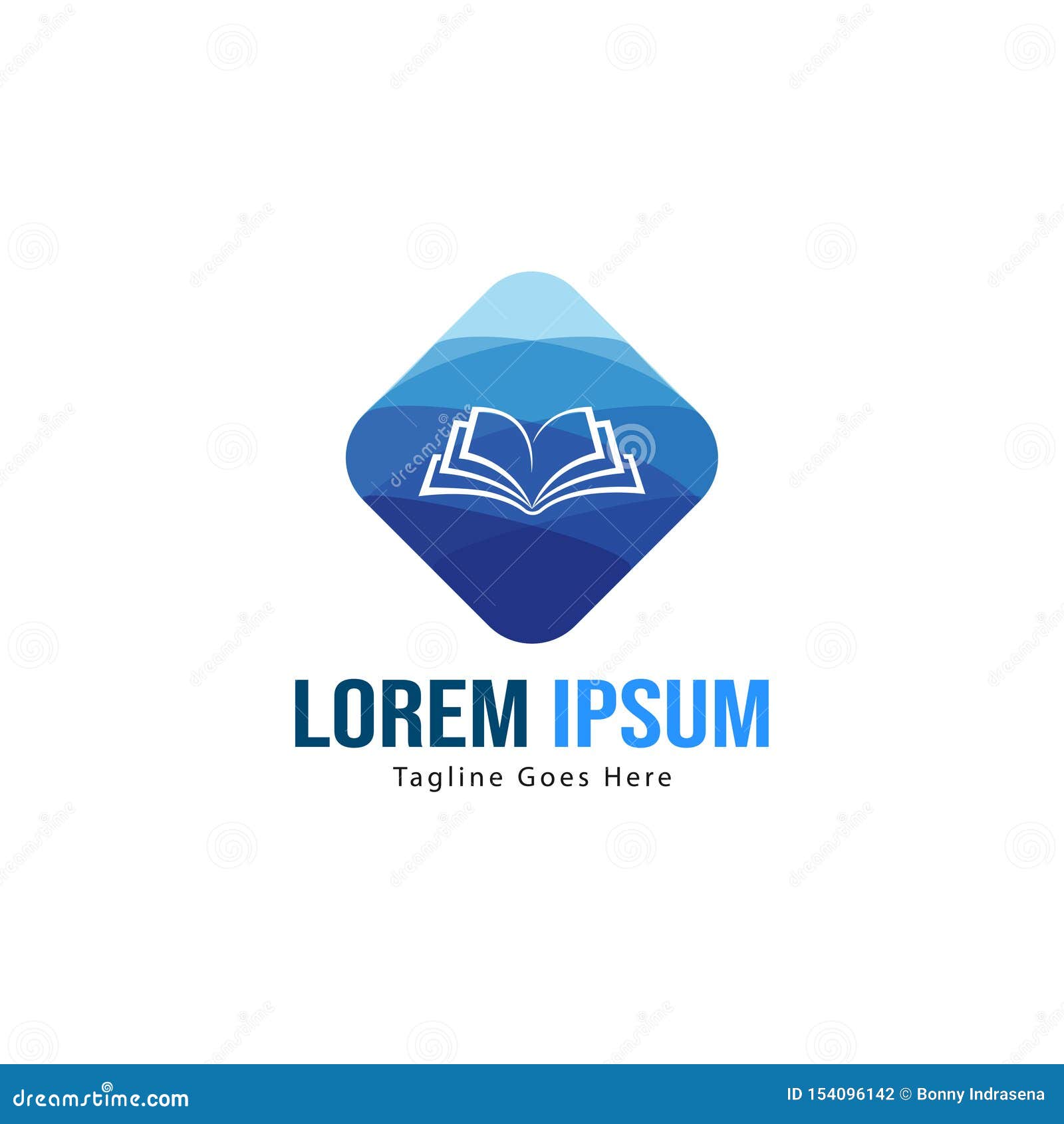 Book Logo Template Design. Minimalist Book Logo with Modern Frame Stock ...