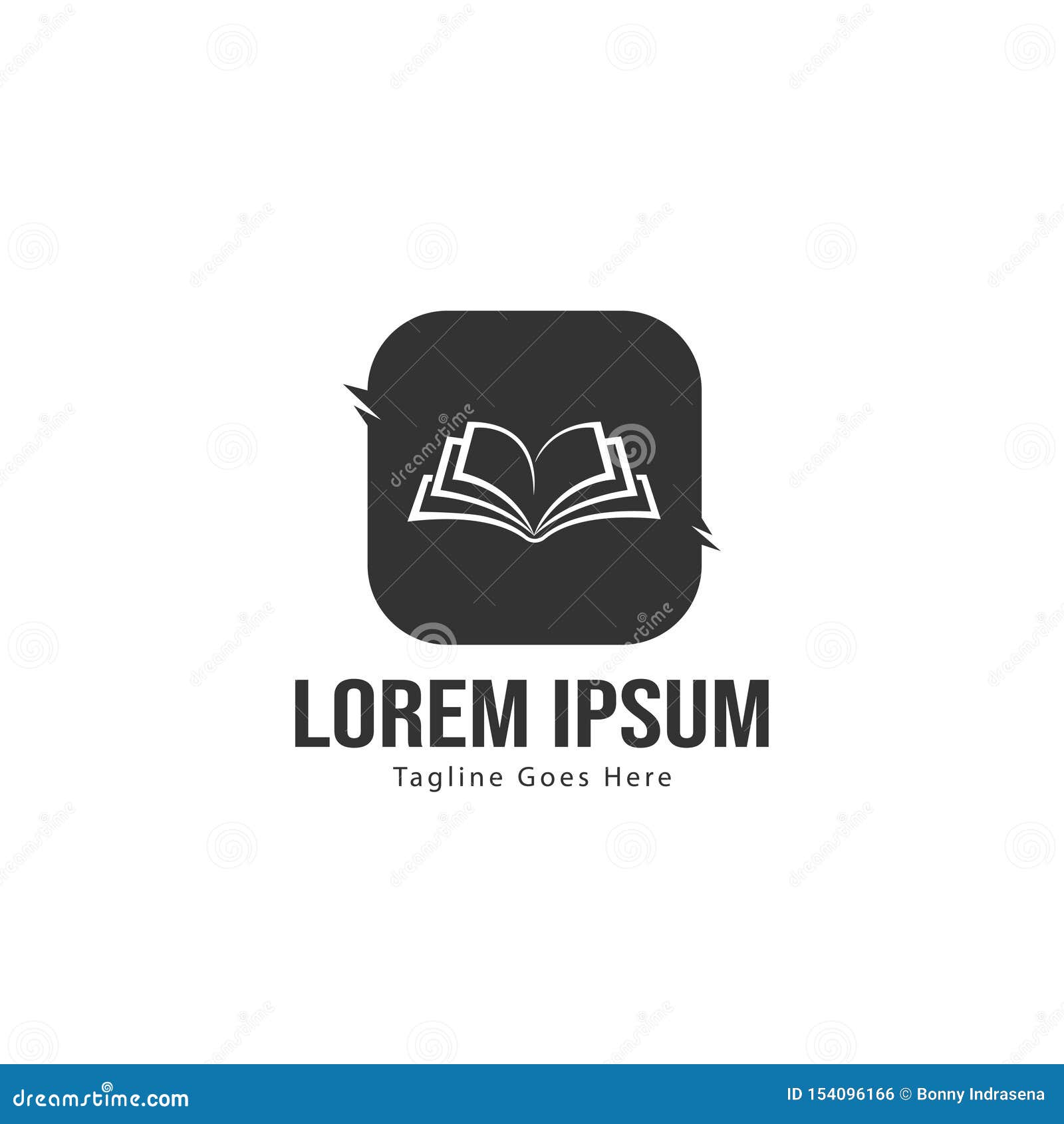 Book Logo Template Design. Minimalist Book Logo with Modern Frame Stock ...