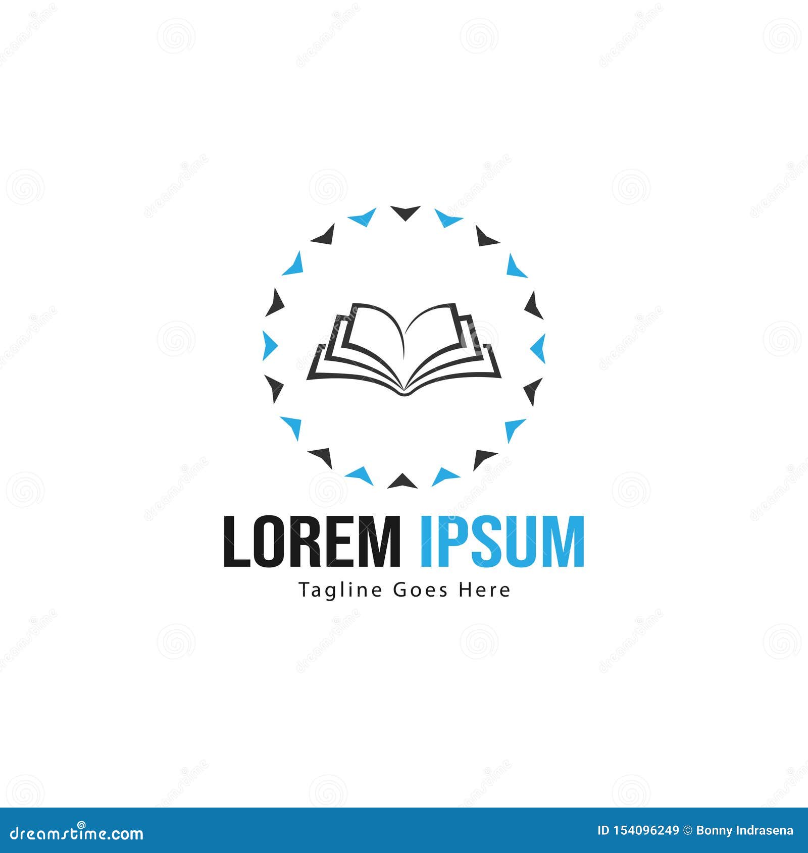 Book Logo Template Design. Minimalist Book Logo with Modern Frame Stock ...