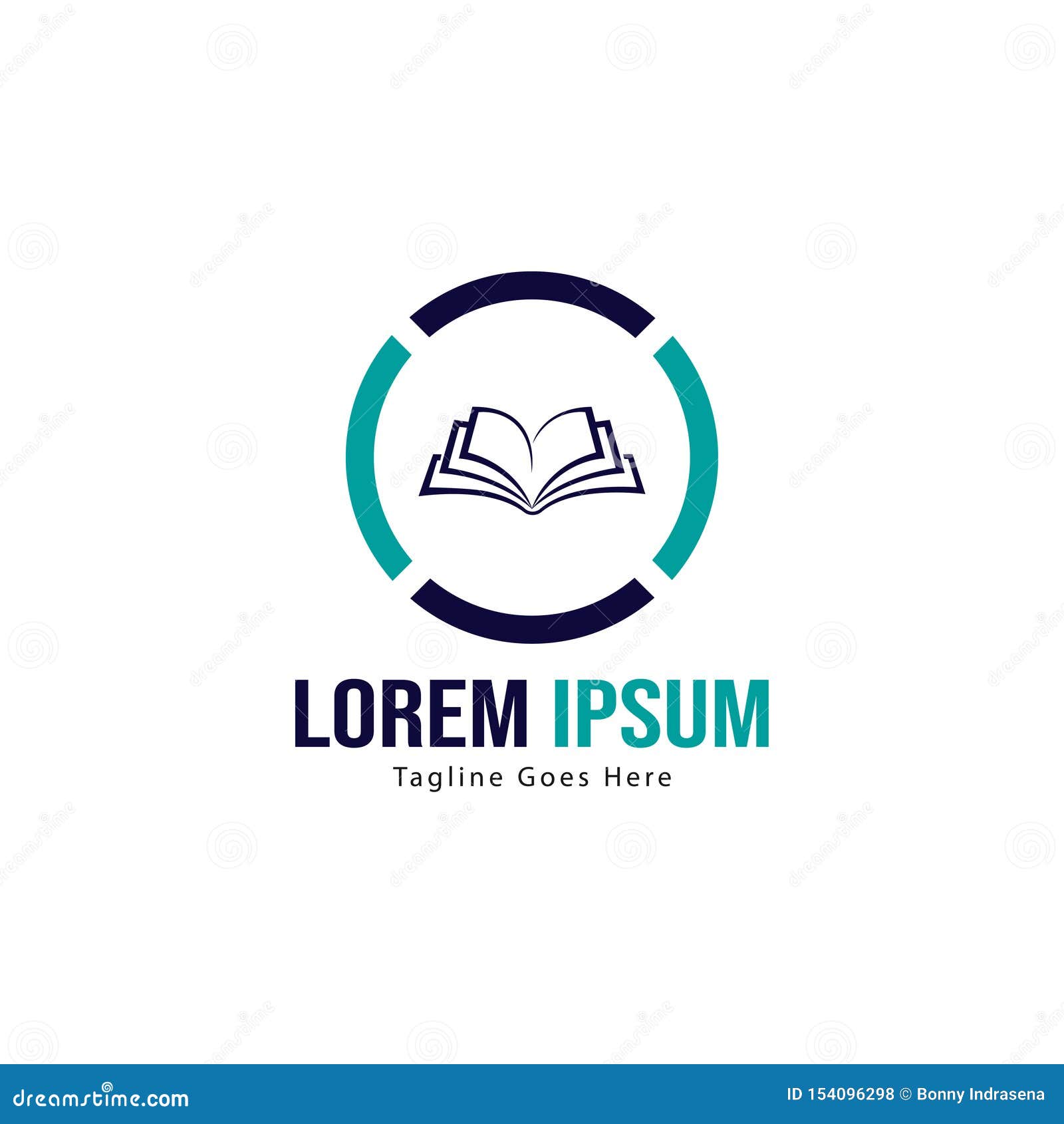 Book Logo Template Design. Minimalist Book Logo with Modern Frame Stock ...