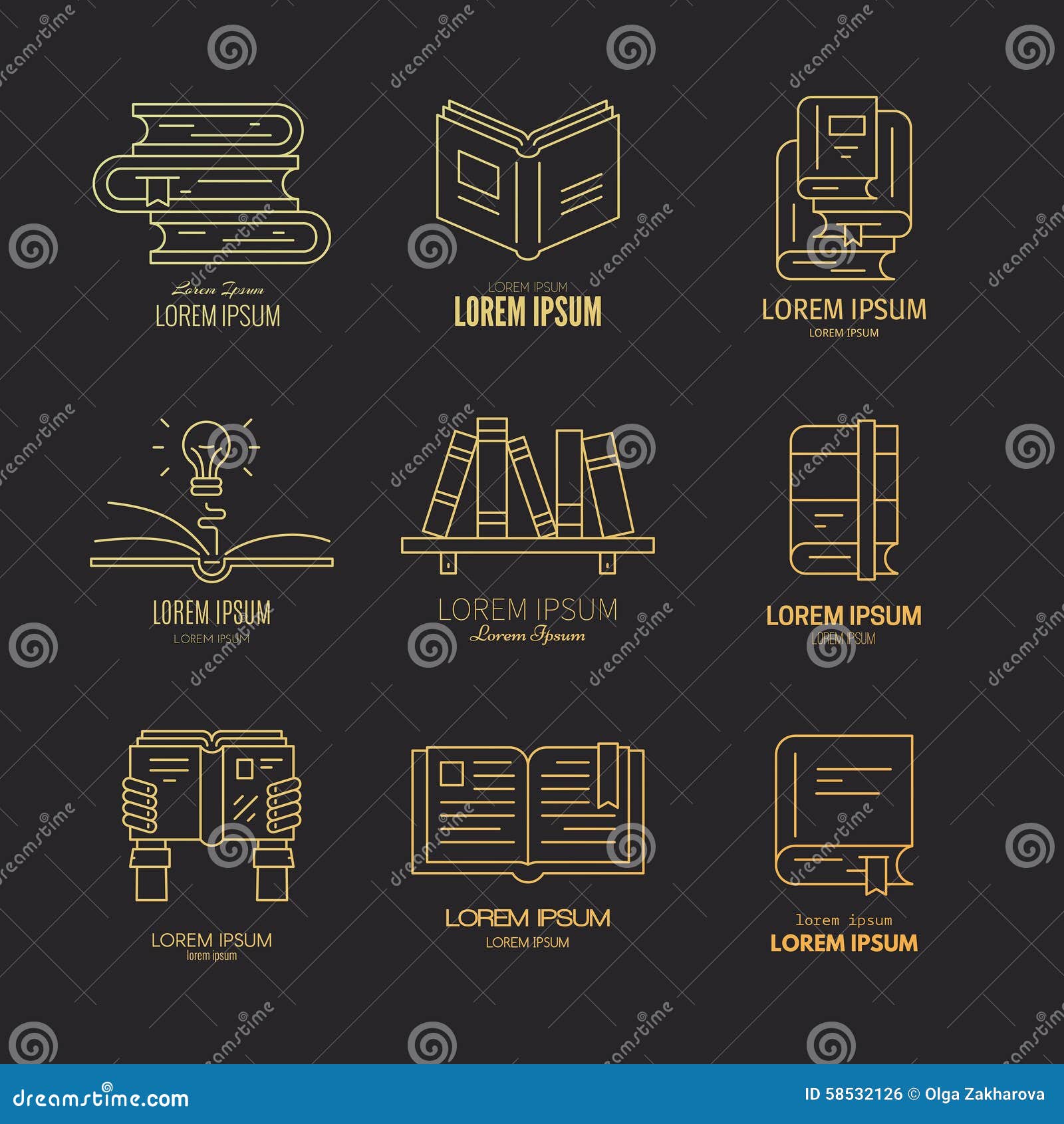 Book Logo stock vector. Illustration of linear, branding - 58532126