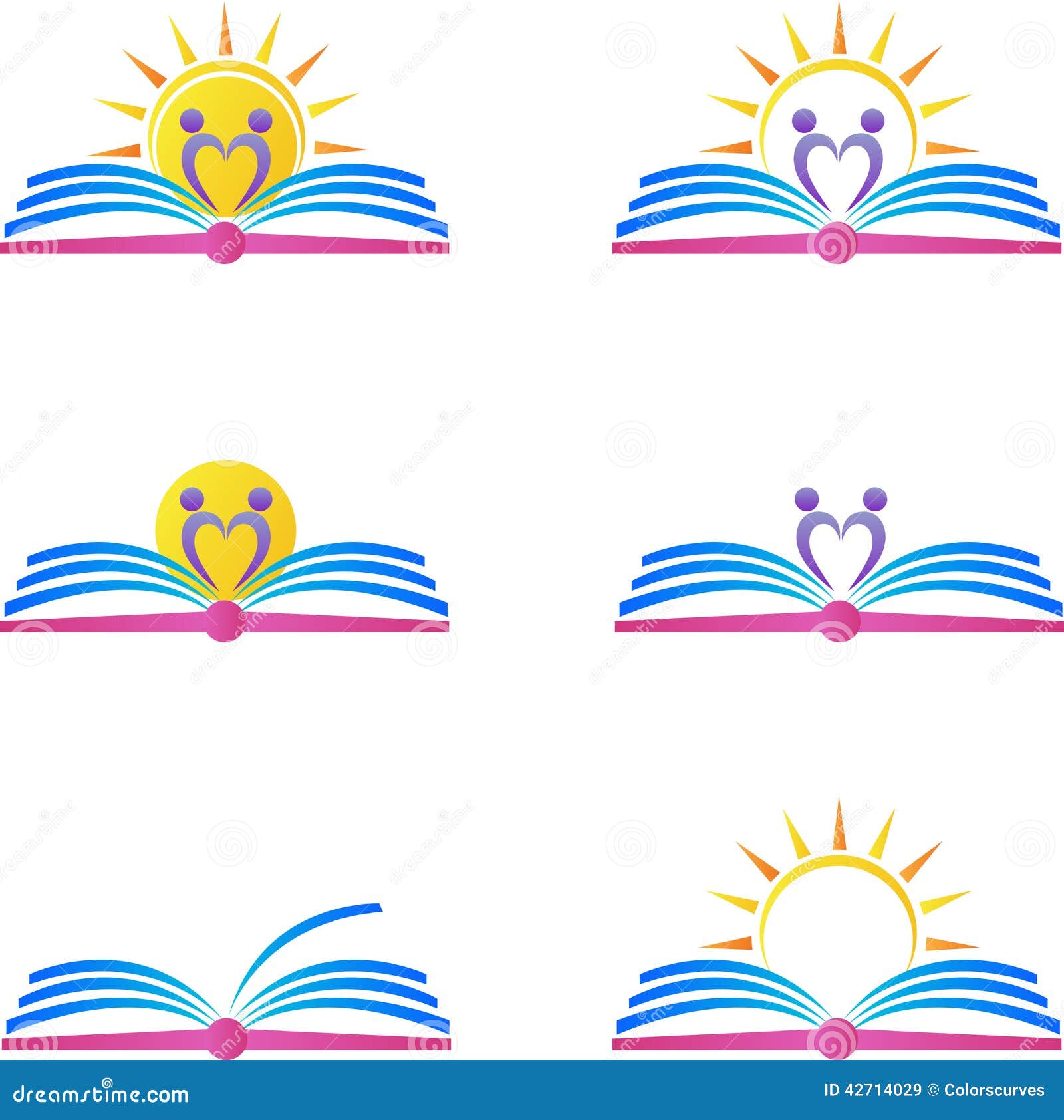 A Set Of Book Logos, Bookstore Logo Concepts. Vector Illustration ...