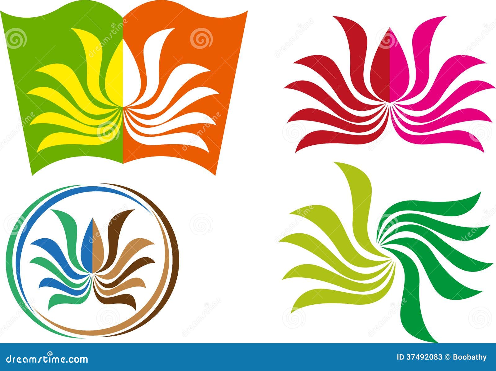 Book with lotus design stock vector. Illustration of blue - 37492083