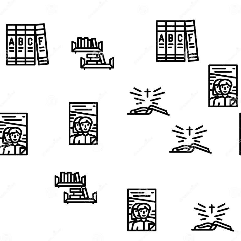 Book and Magazine Press for Read Vector Seamless Pattern Stock ...