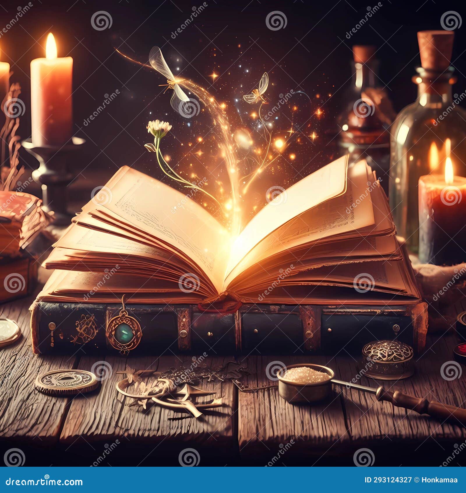 The book of magic stock illustration. Illustration of performance ...