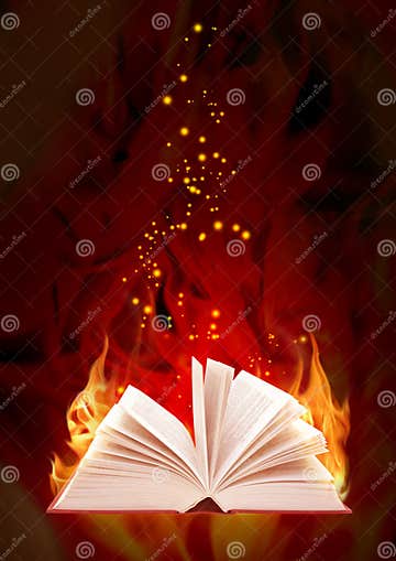 Book of magic fire stock illustration. Illustration of imagination ...