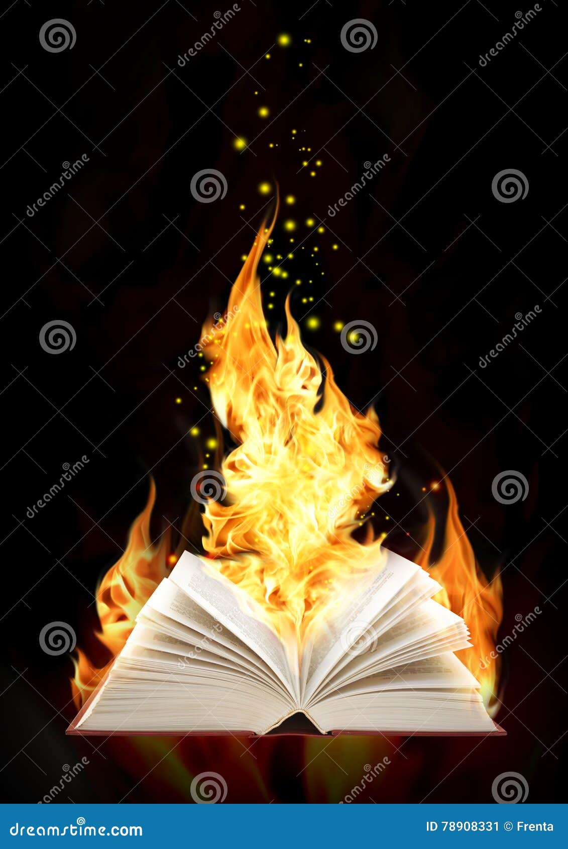 Book of magic fire stock illustration. Illustration of desire - 78908331