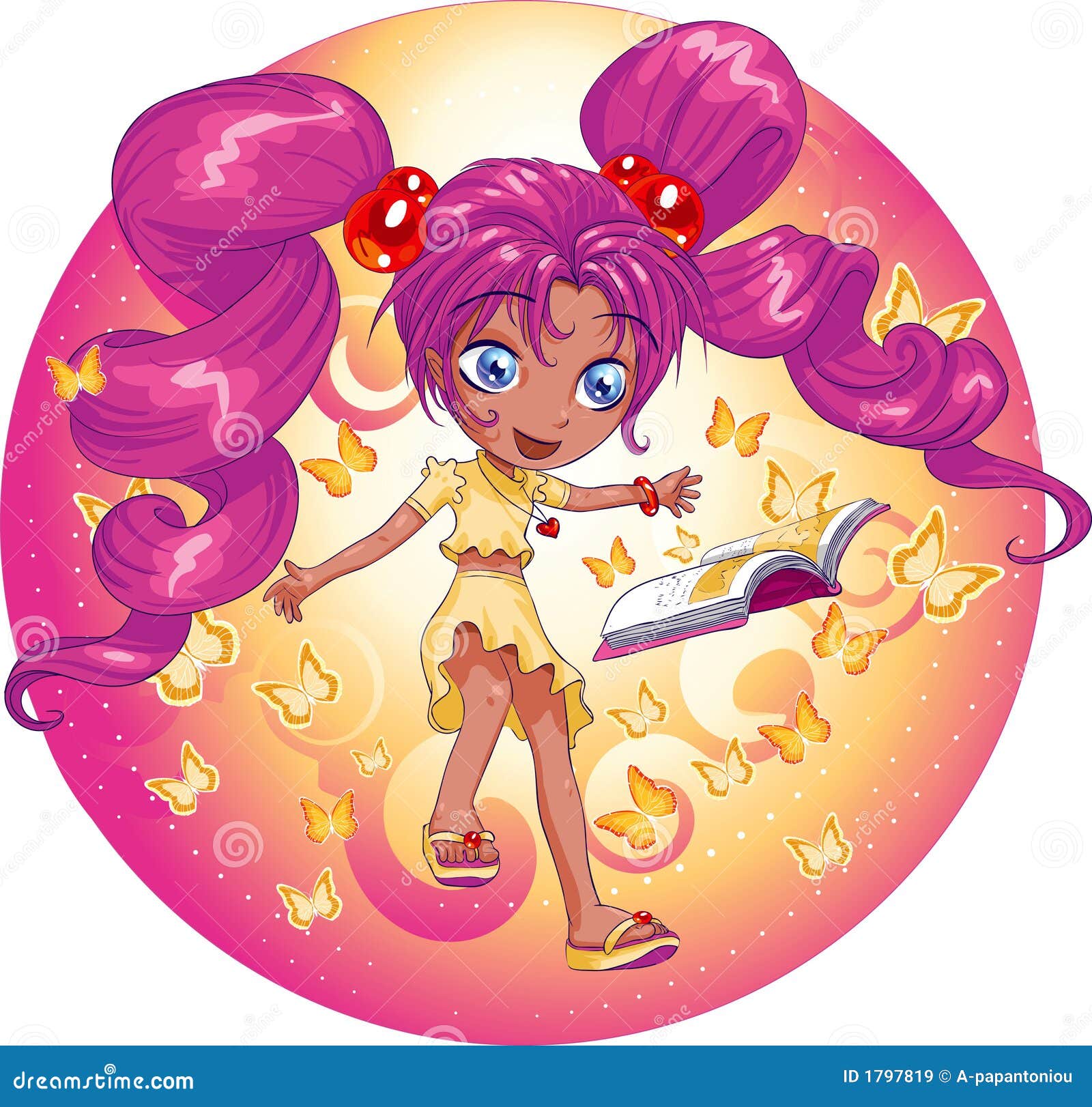 Book Magic Girl stock vector. Illustration of cute, smart - 1797819