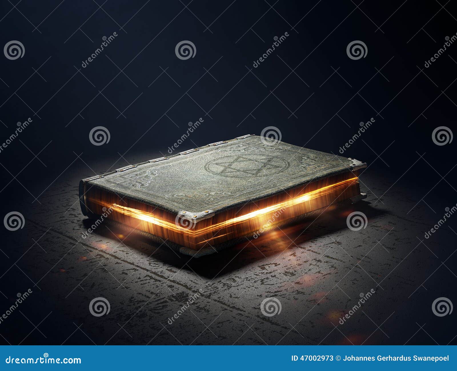 Book with magic powers stock illustration. Illustration of fantasy ...