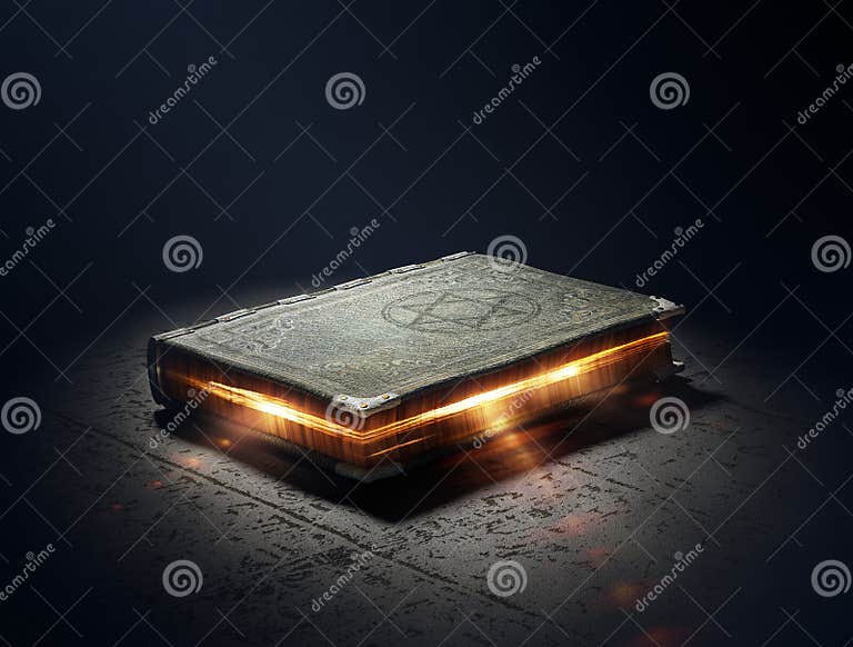 Book with magic powers stock illustration. Illustration of fantasy ...