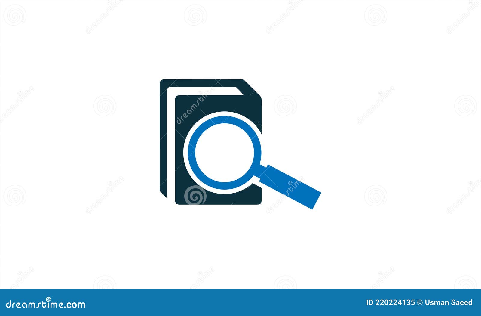 Book with Magnifier Icon Logo Design Vector Illustration Stock Vector ...