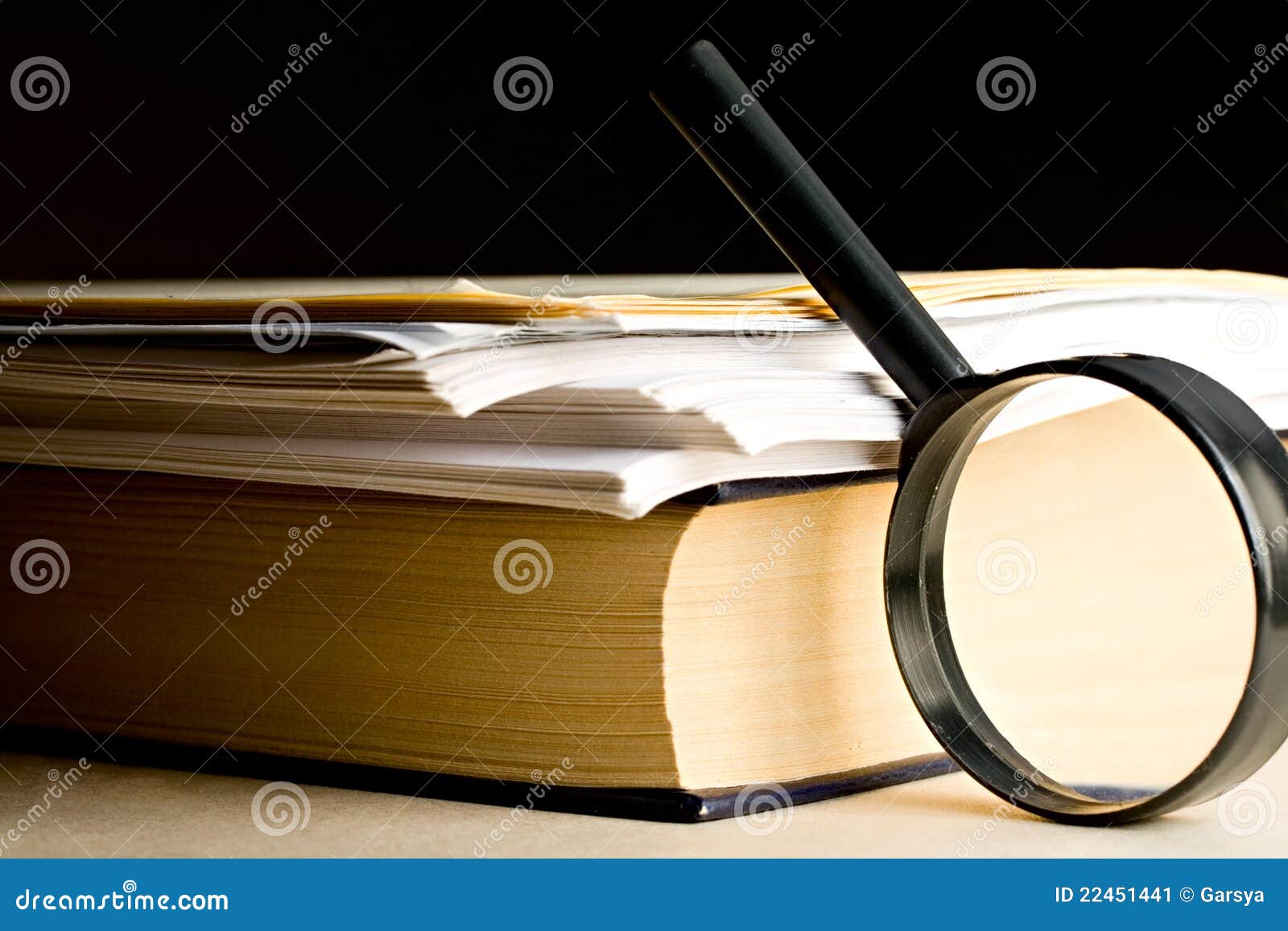 Book through the Magnifying Glass Stock Image - Image of heap ...