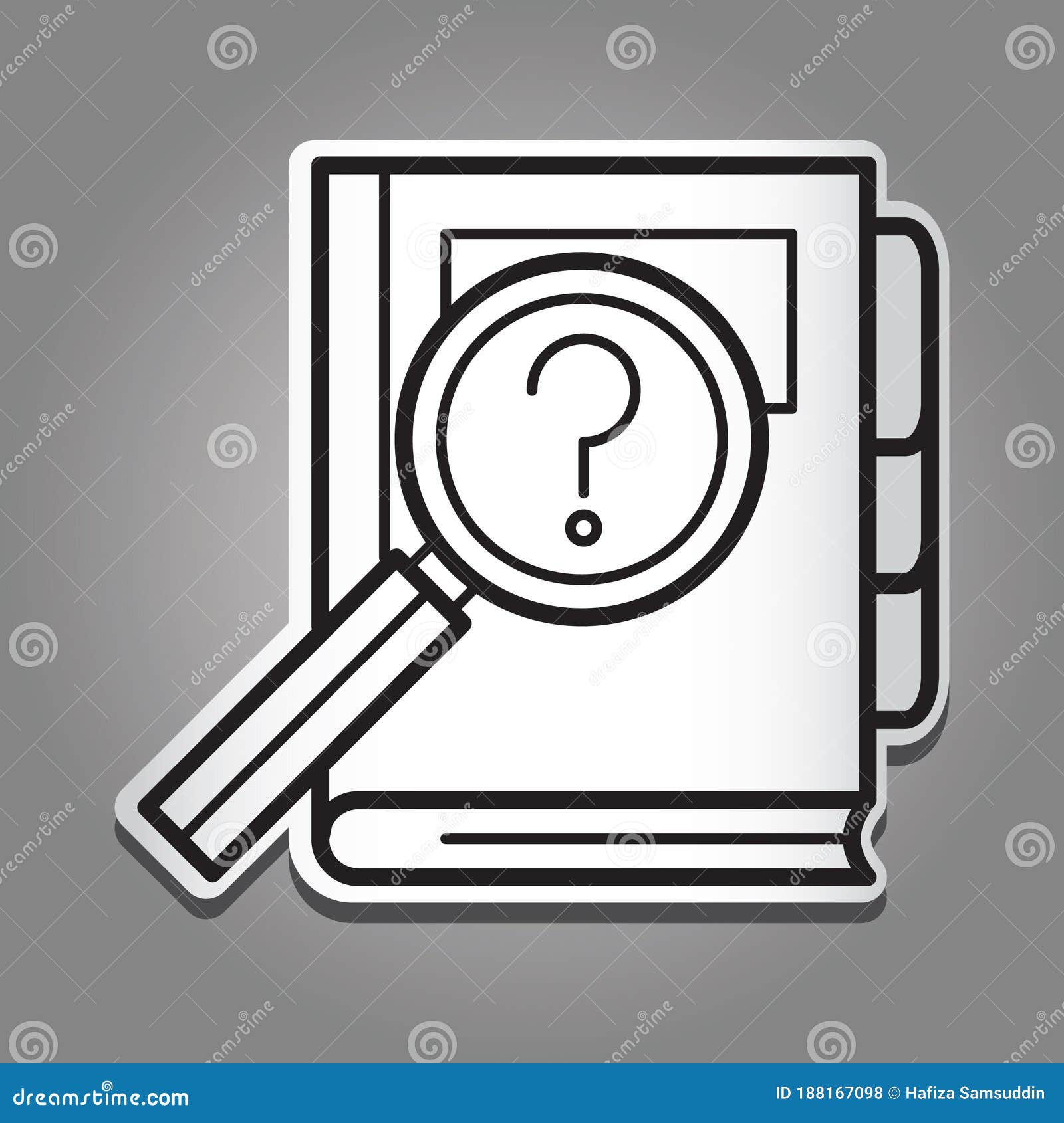 Book with Magnifying Glass. Vector Illustration Decorative Design Stock ...