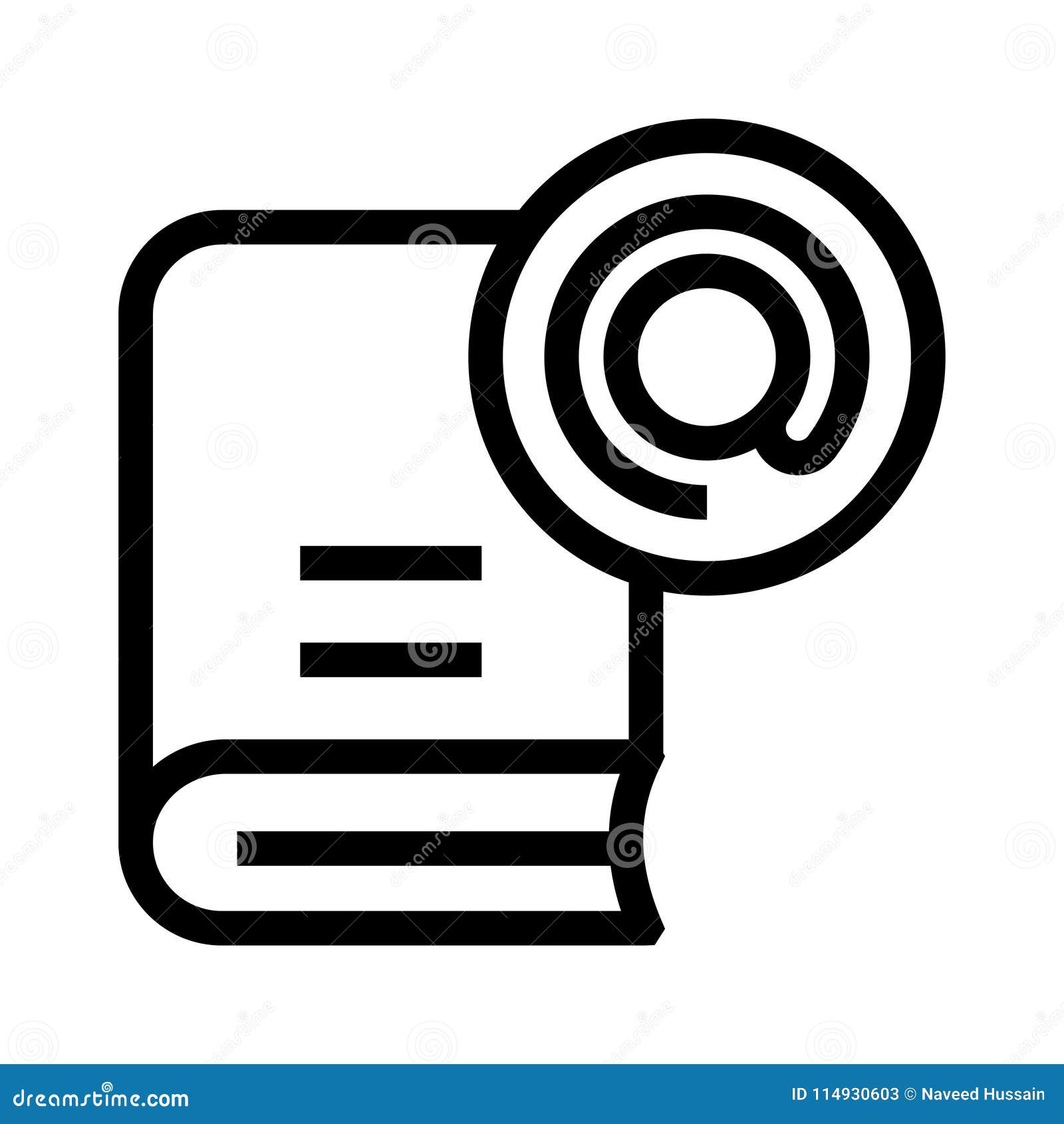 Book mail line icon stock illustration. Illustration of mail - 114930603