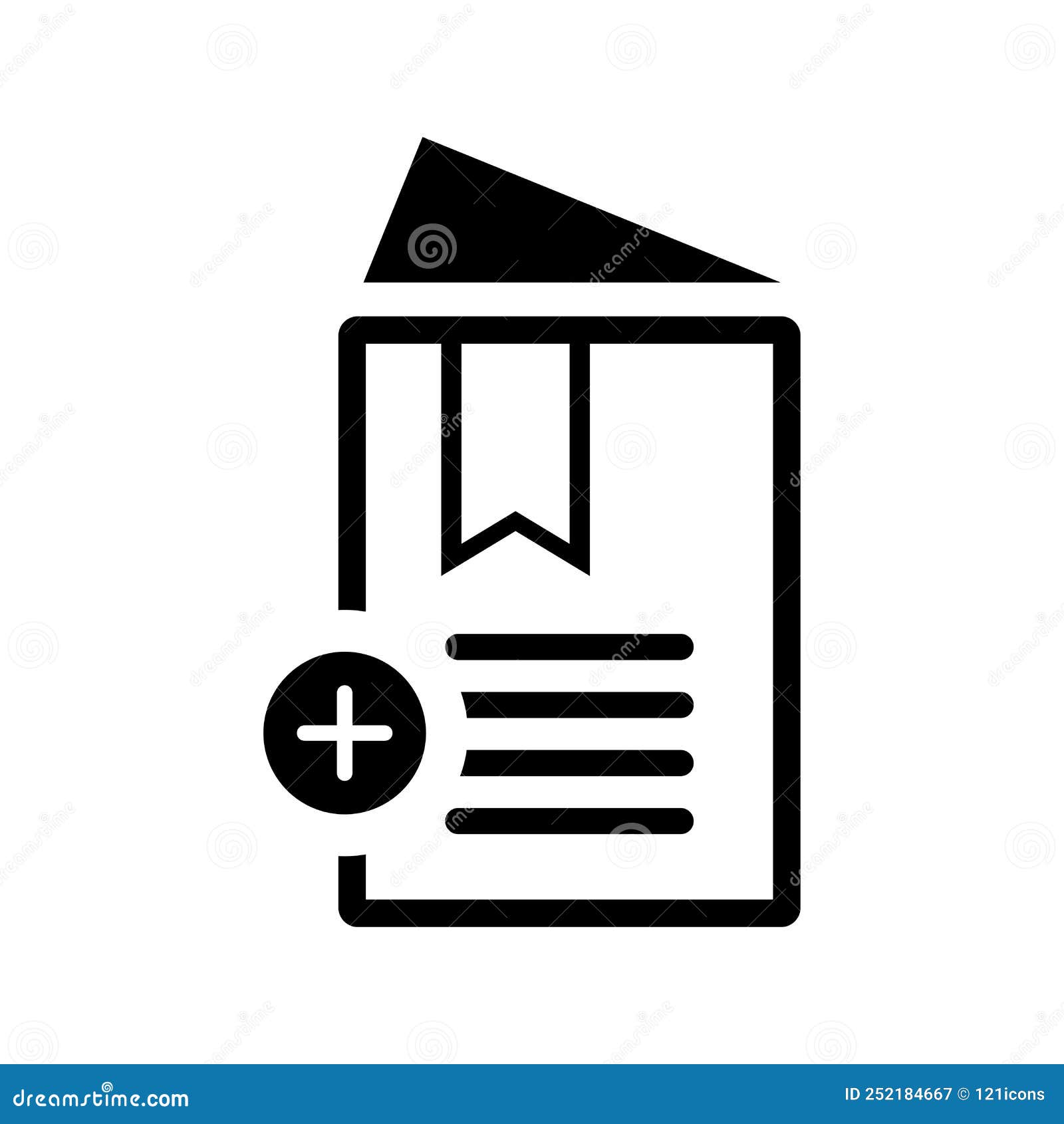 Book Marking Icon. Black Vector Graphics Stock Vector - Illustration of ...