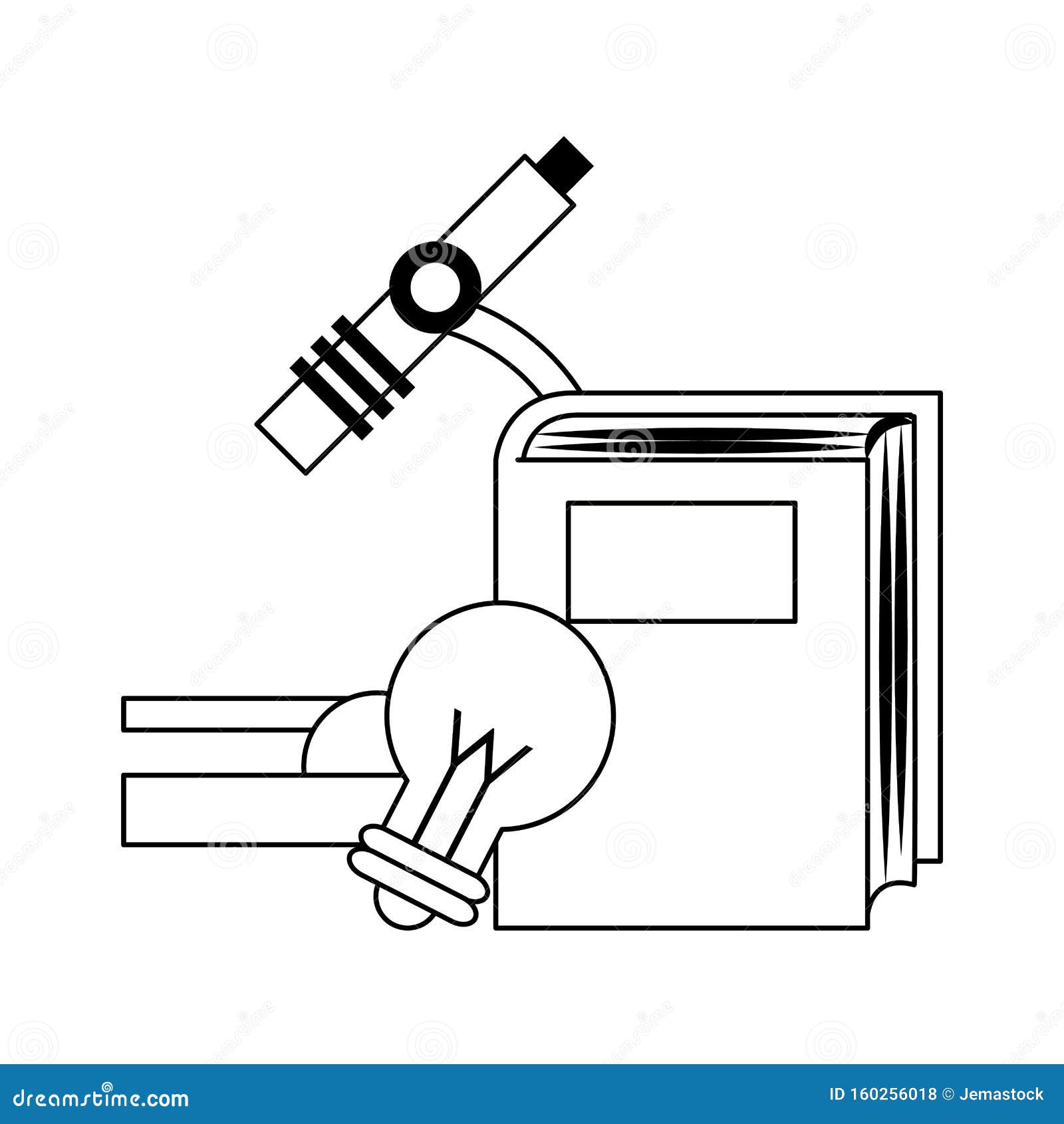 Book and microscope design stock vector. Illustration of learning ...
