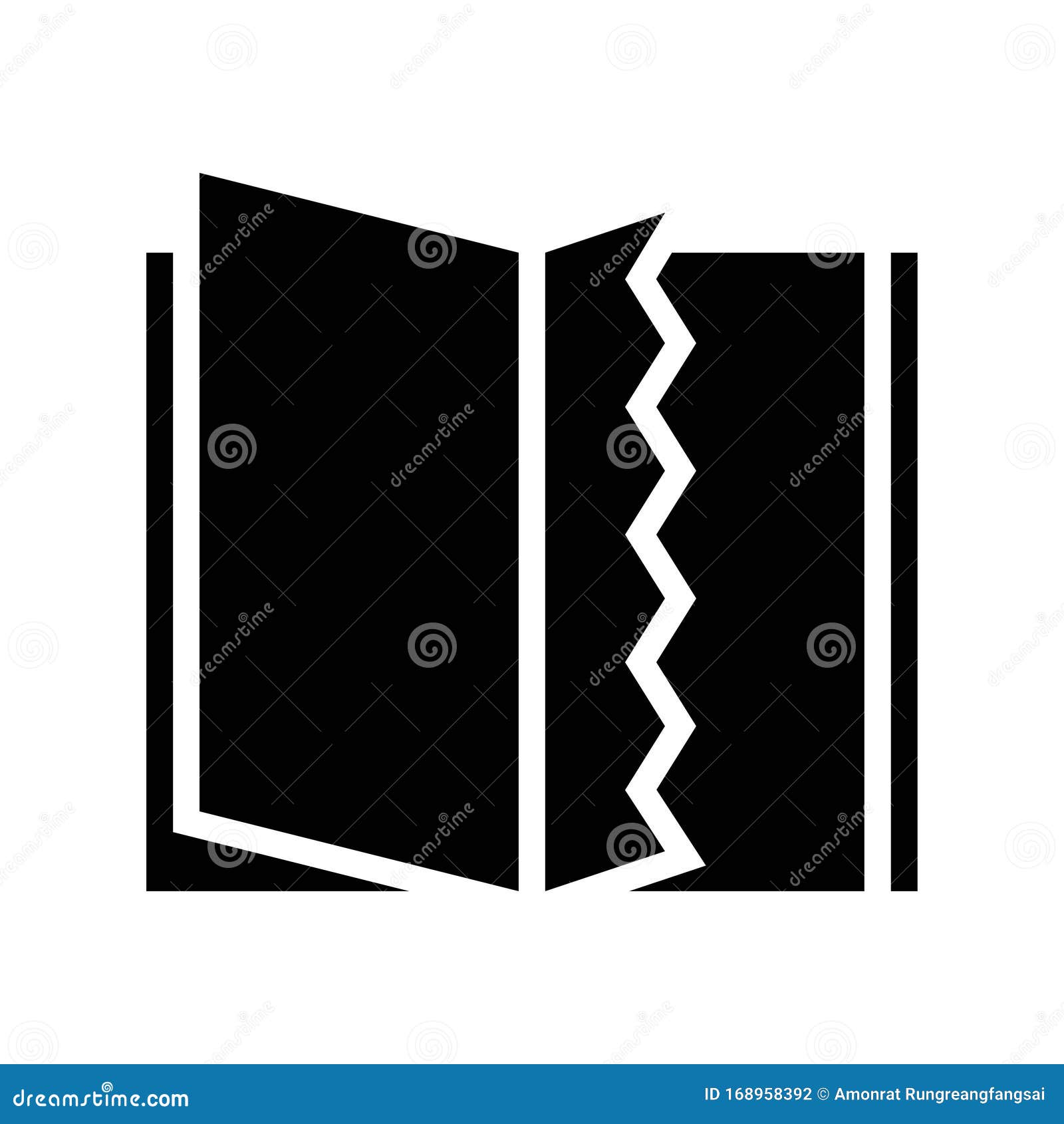 Book with Missing Page Vector, Solid Style Icon Stock Vector ...