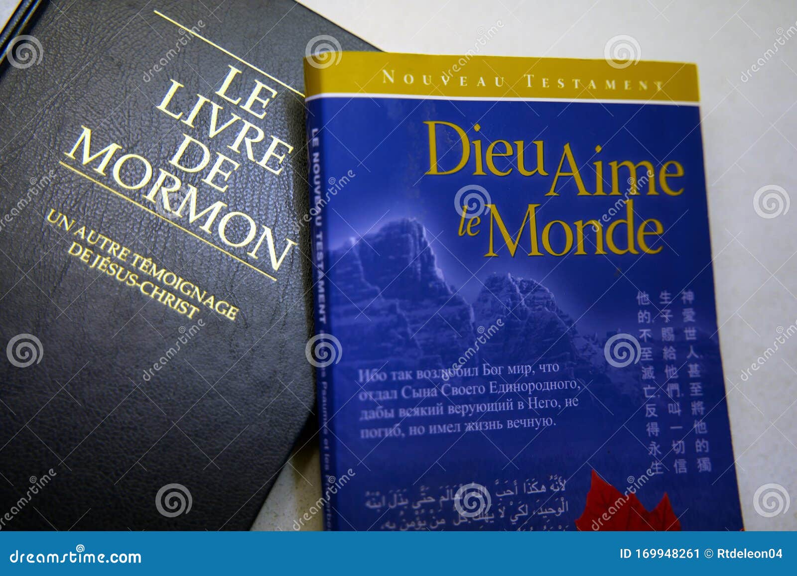 The Book Of Mormon And God Loves The World In A French Editorial Photo
