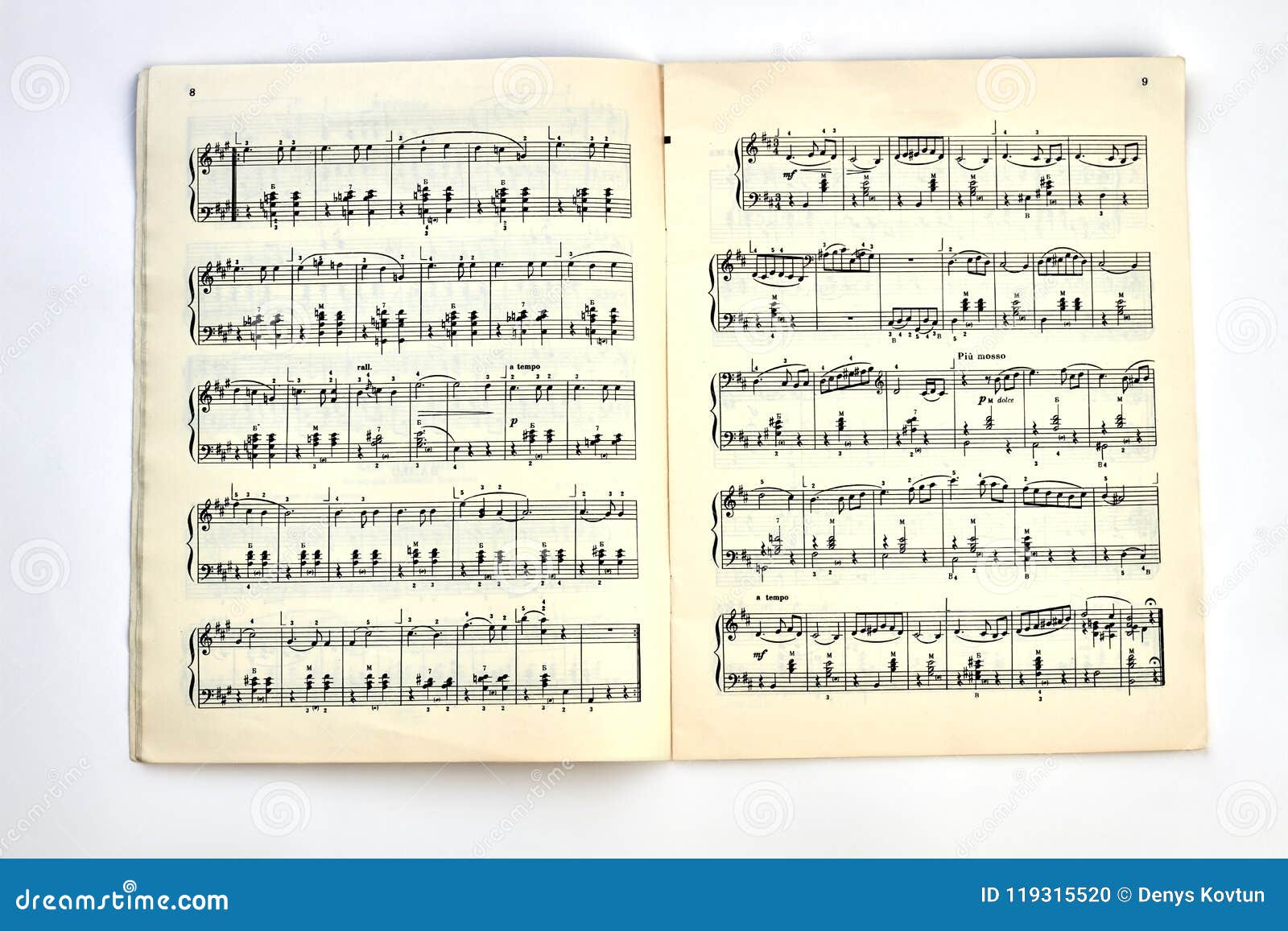 Book with musical notes. stock photo. Image of notation - 119315520
