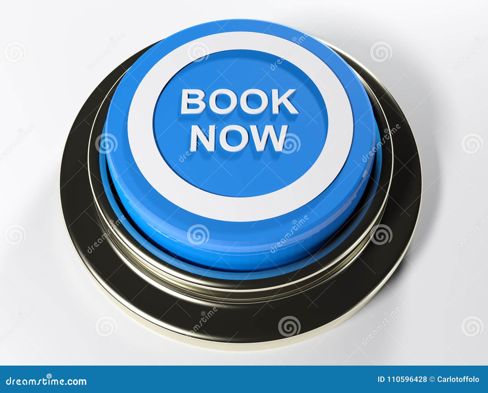Book Now Blue Push Button - 3D Rendering Stock Illustration ...