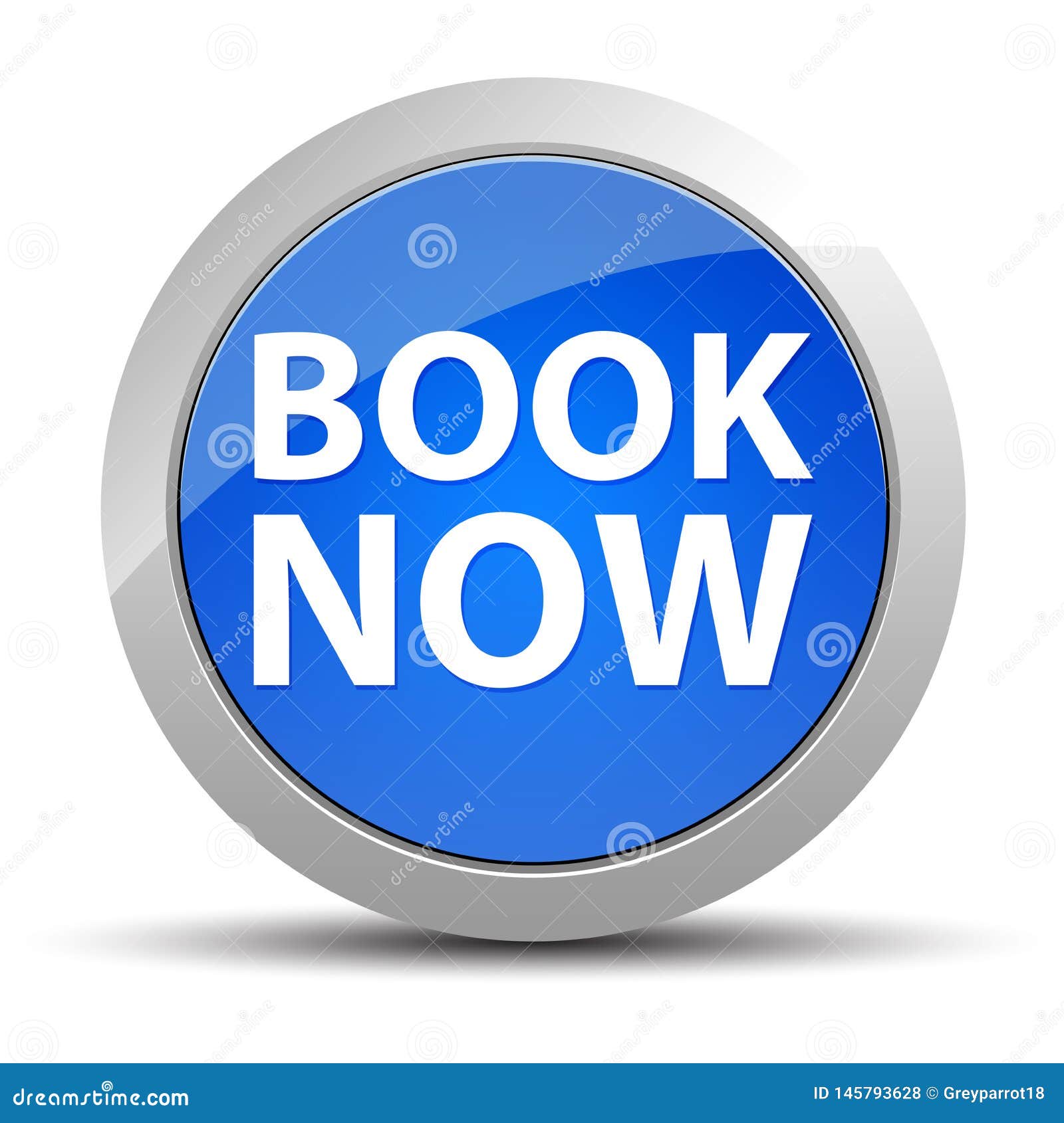Book Now blue round button stock illustration. Illustration of text ...