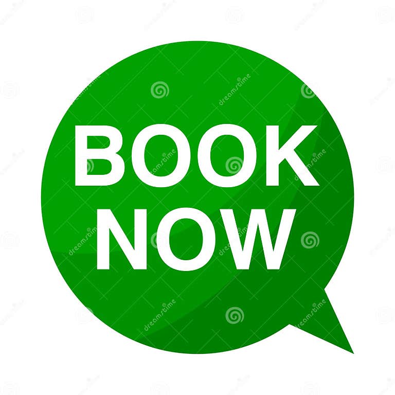 Book Now, Green Speech Bubble Stock Vector - Illustration of emblem ...