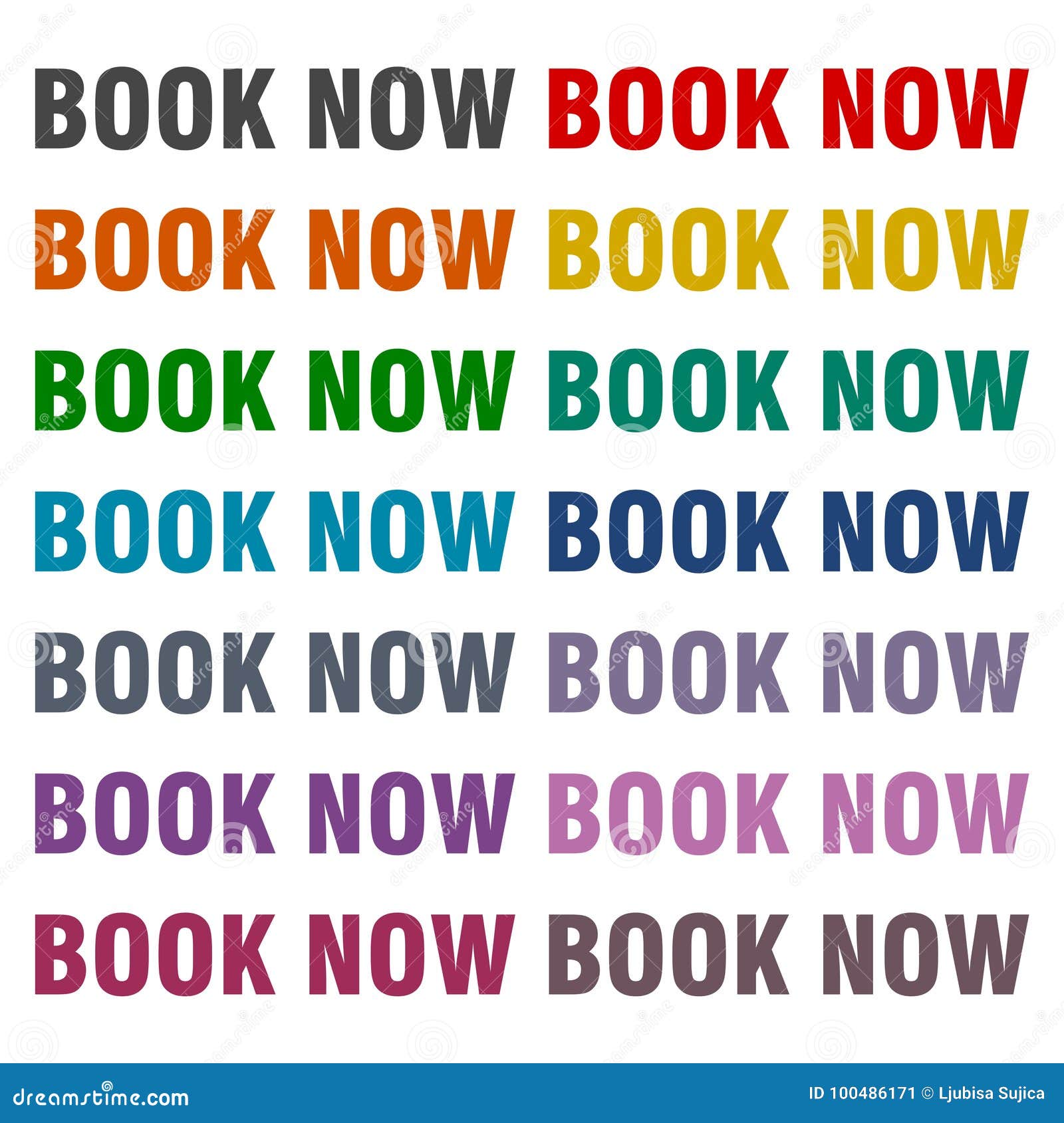 Book Now icons set stock vector. Illustration of alert - 100486171