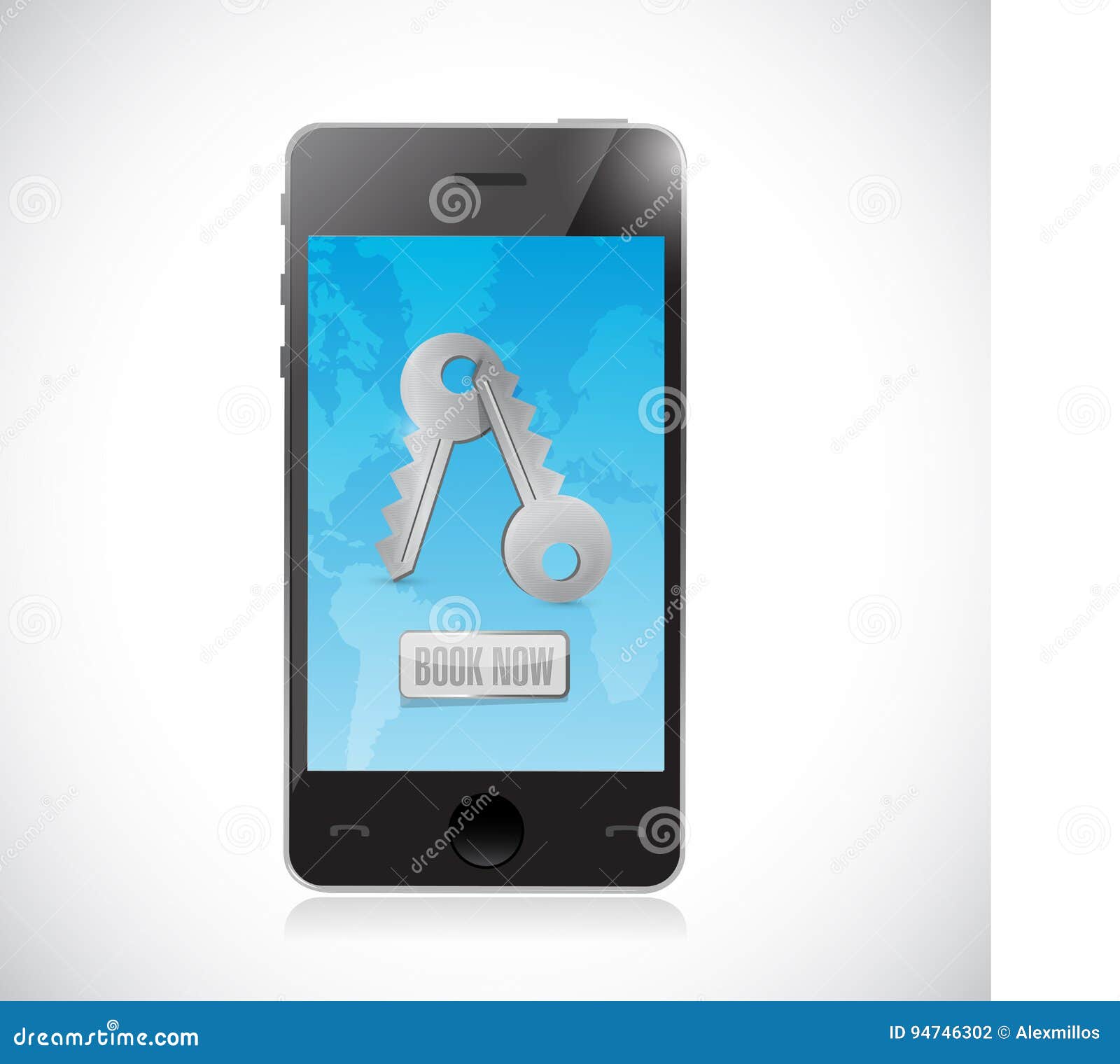 Book Now Reservation on a Mobile Phone. Stock Illustration ...