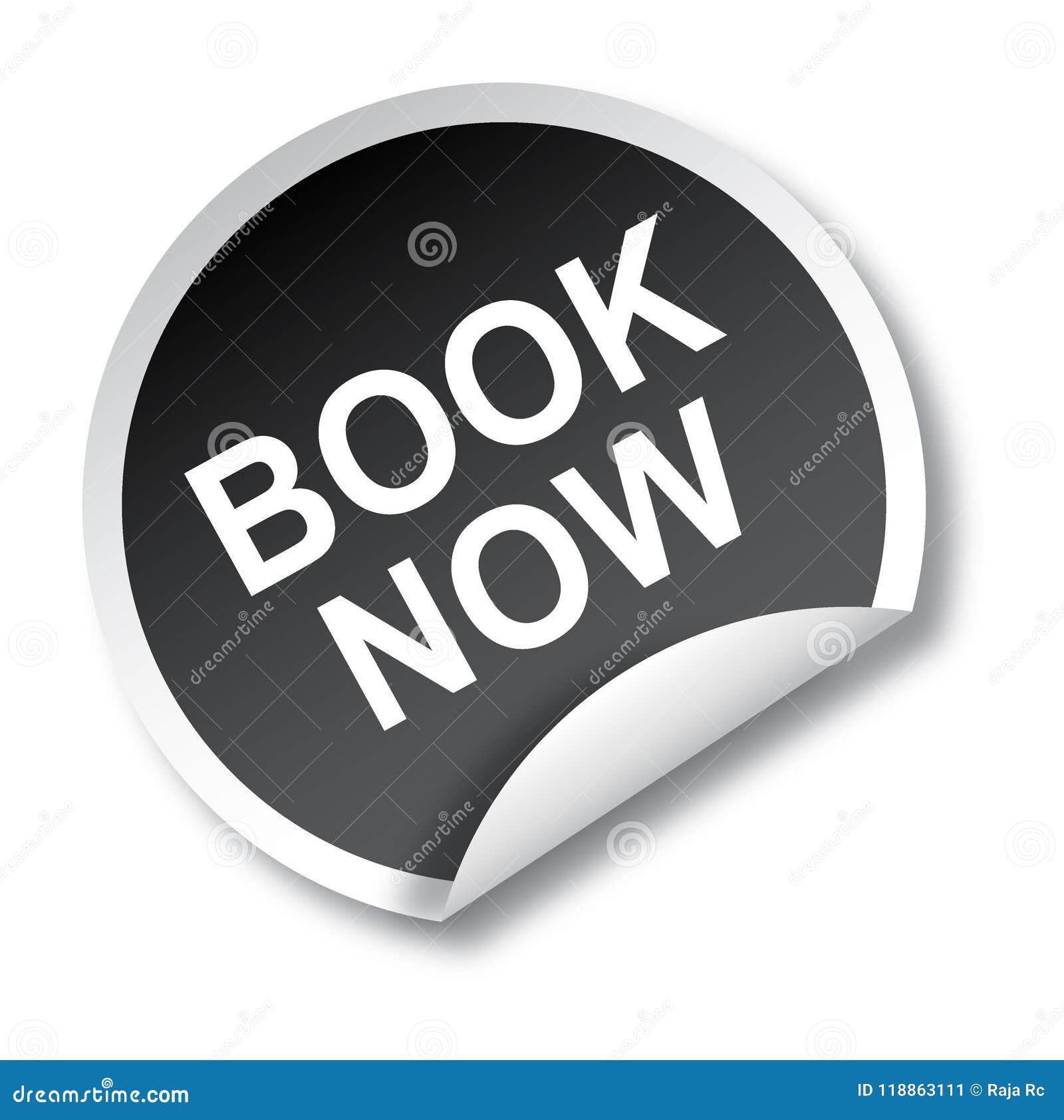 Book now sticker stock illustration. Illustration of choice - 118863111