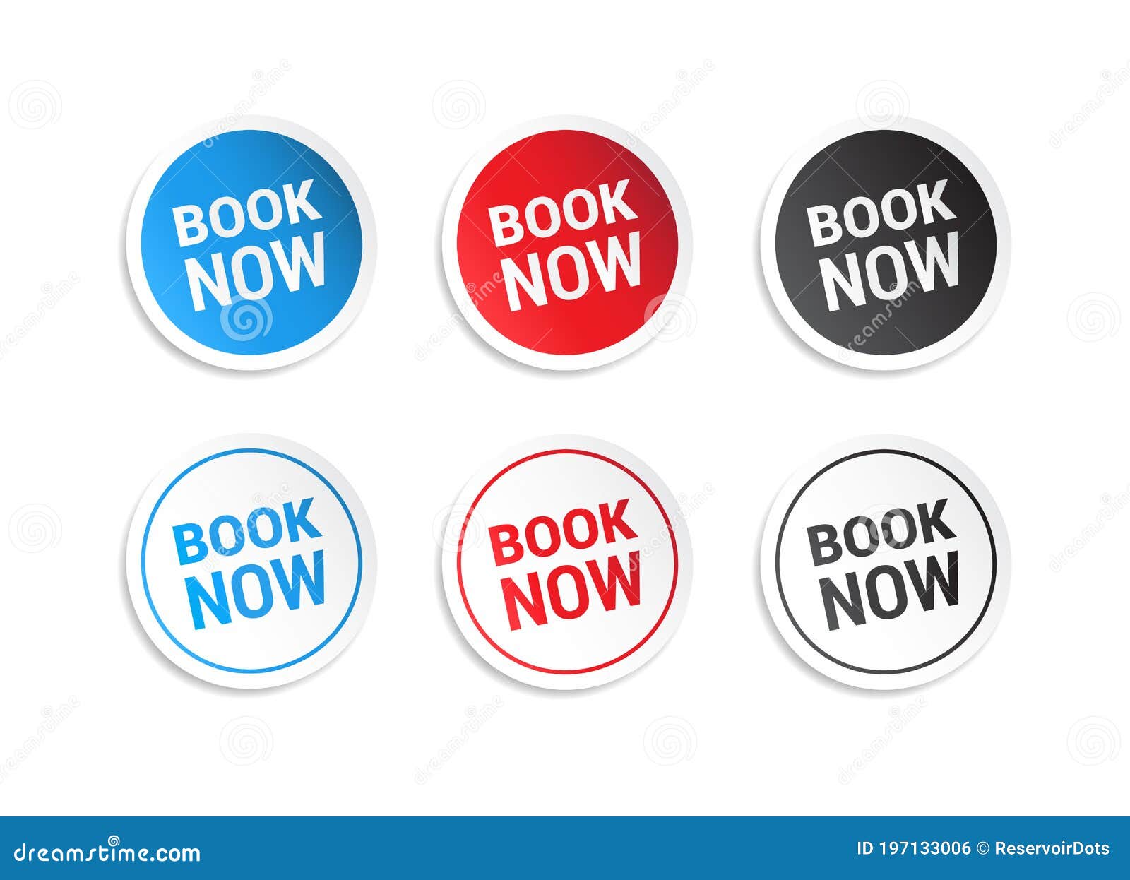 Book Now Stickers stock vector. Illustration of hotel - 197133006