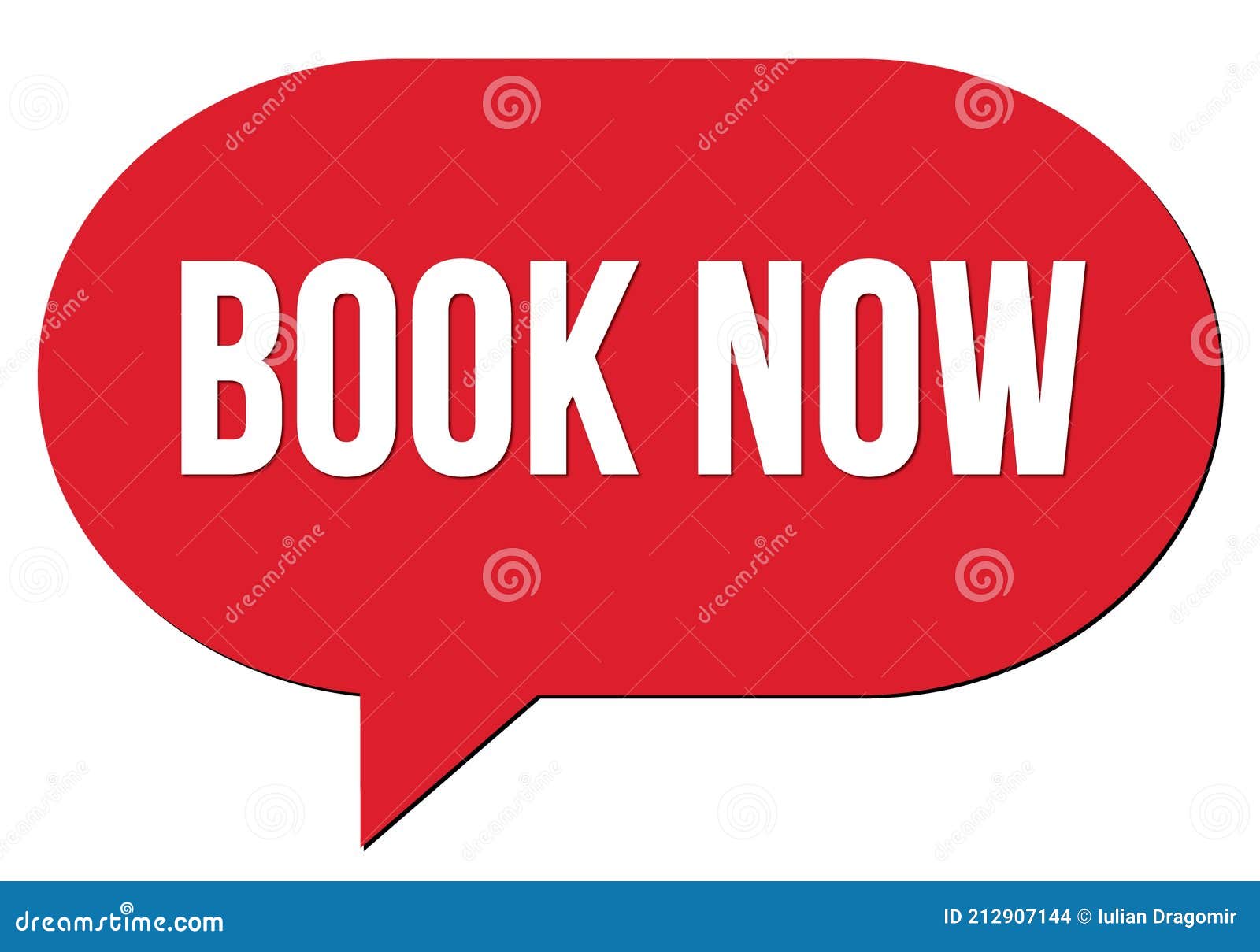 BOOK NOW Text Written in a Red Speech Bubble Stock Illustration ...