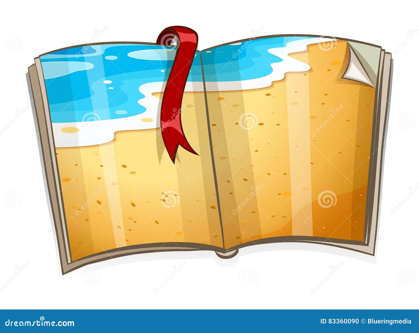 Book with ocean scene stock vector. Illustration of book - 83360090